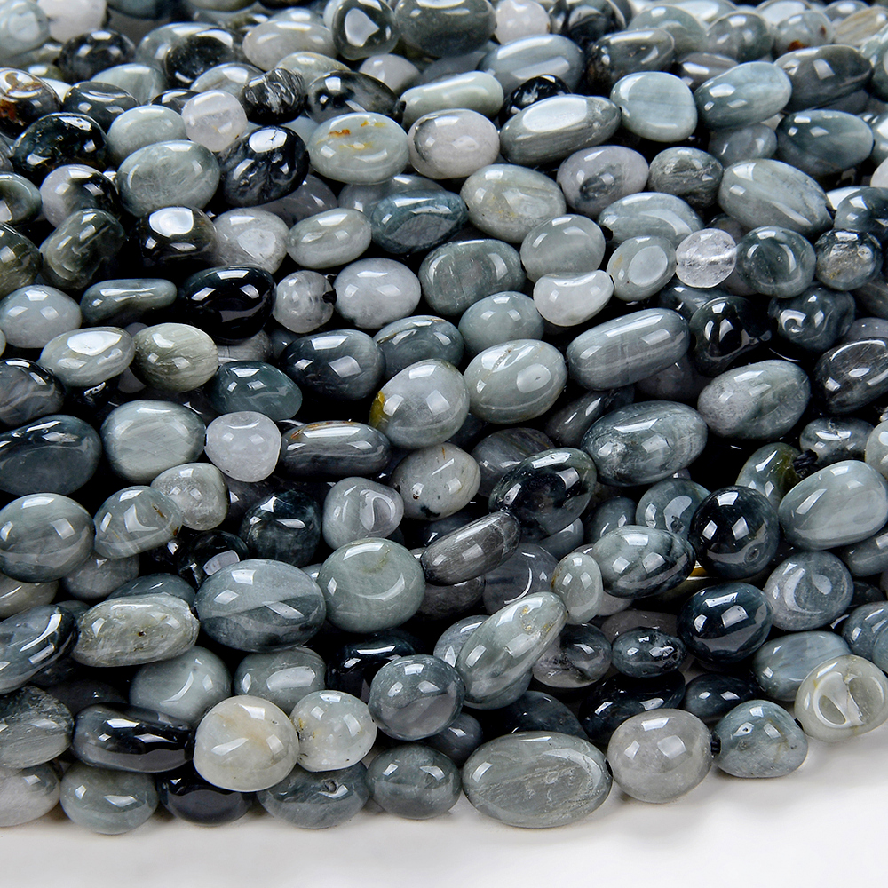 6-8MM Natural Eagle Eye Gemstone Pebble Nugget Loose Beads (D183) | eBay