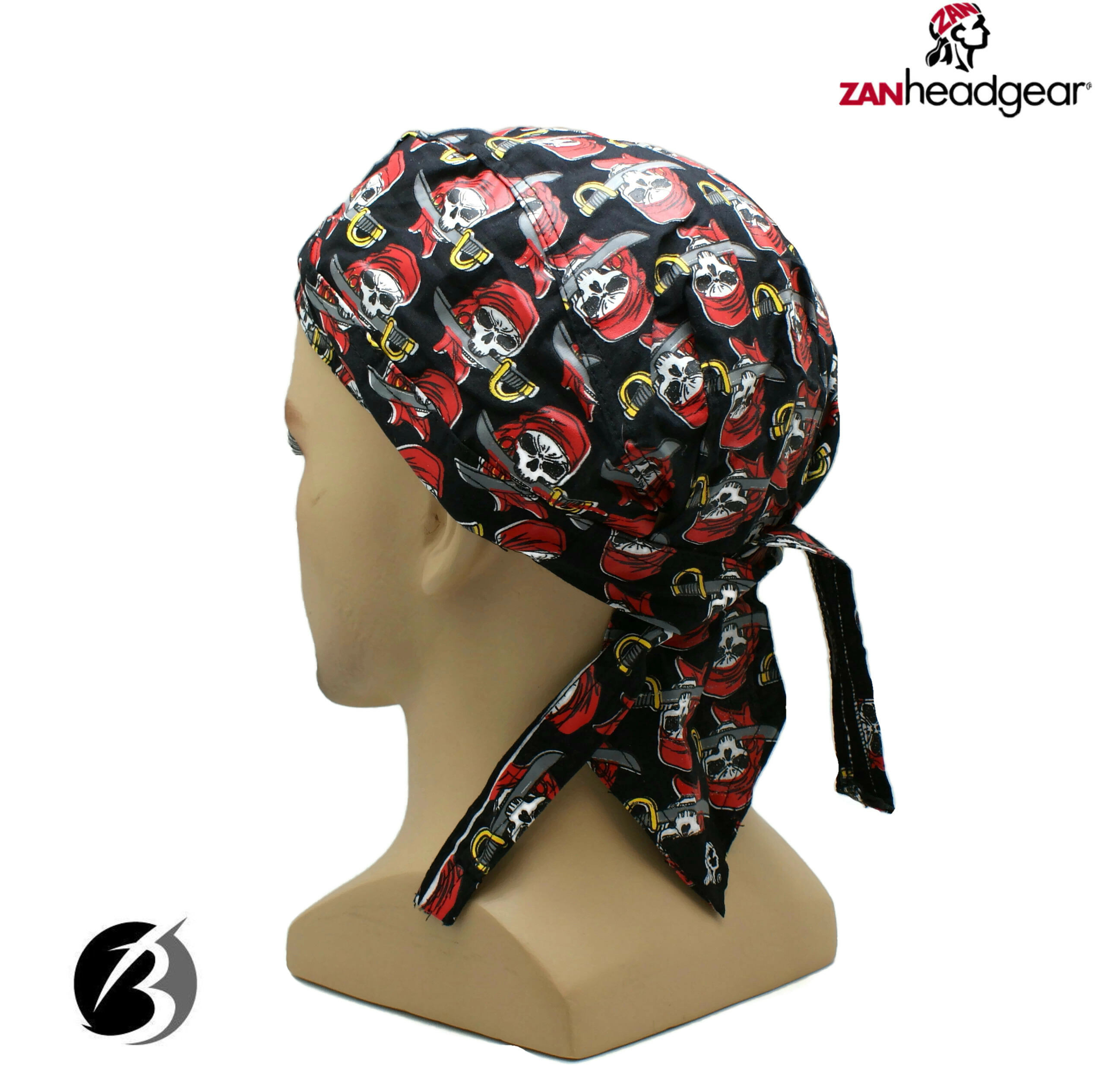 Headwrap Du Rag Skull Cap Bandana Doo Rag Cotton Gray Pirate ZAN ...