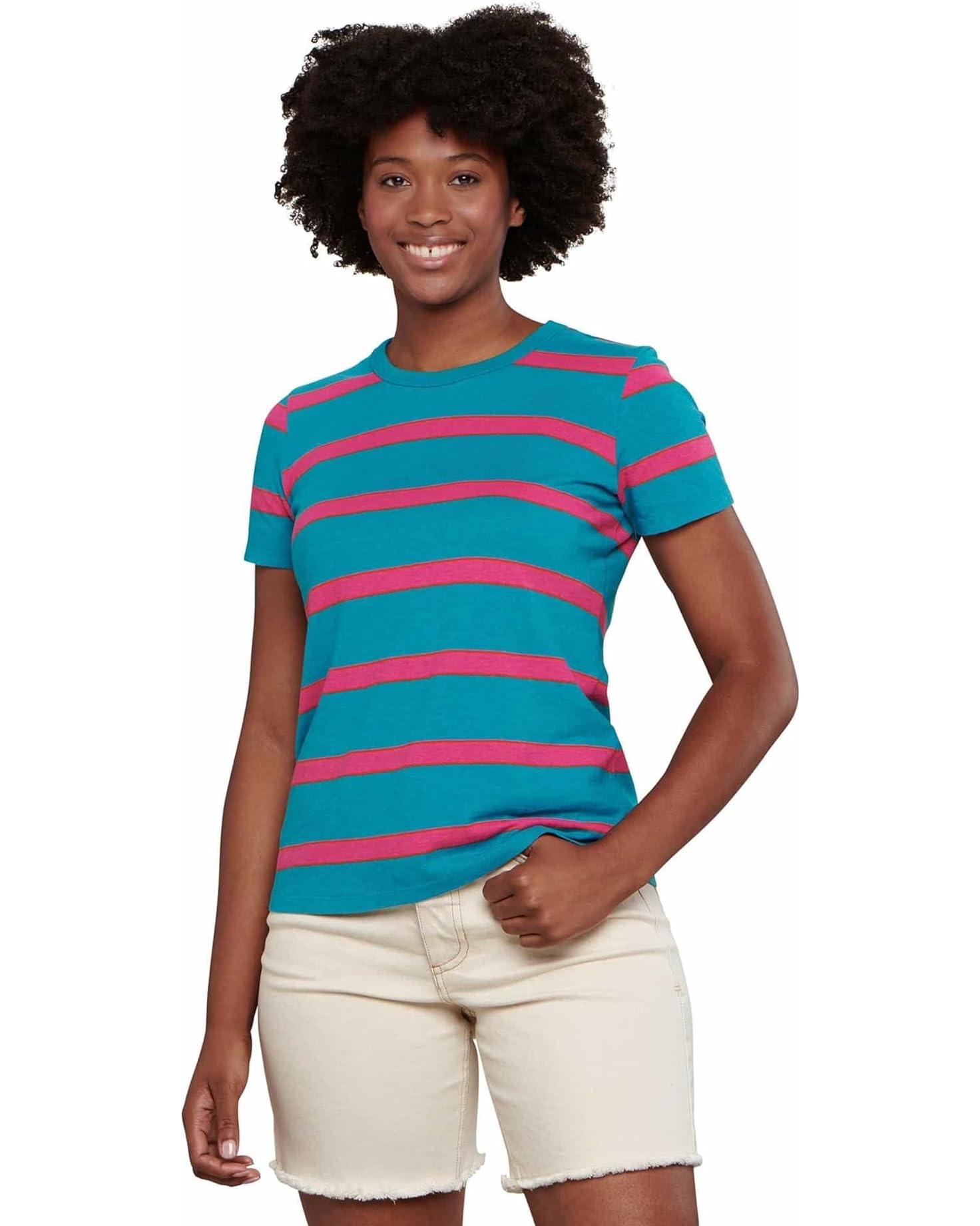 Toad&Co Curacao Wide Stripe Grom Ringer Short Women T Shirts ...