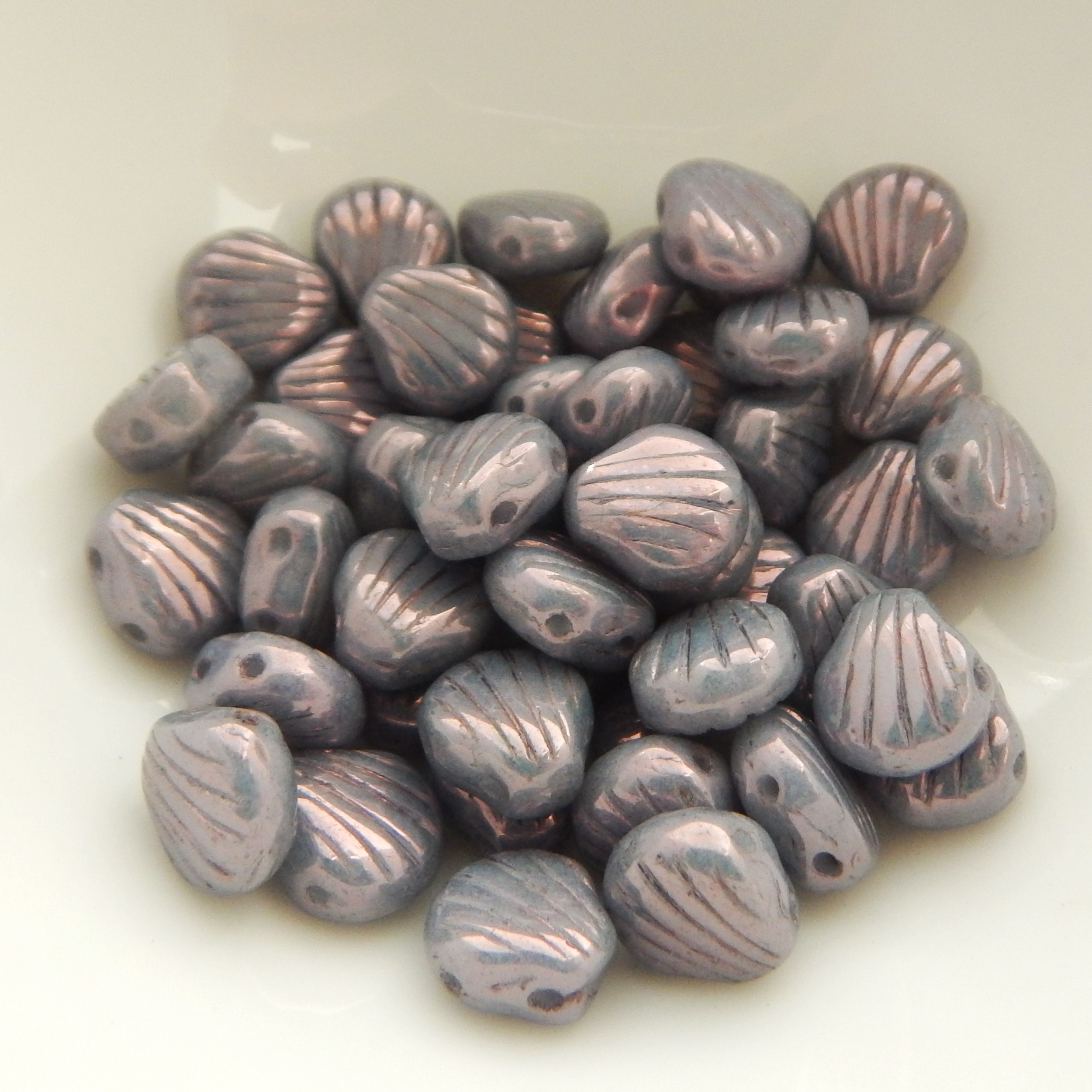 Shelly™ Shells (20 Beads) - Choose Color - 8mm 2-hole Czech Glass | eBay