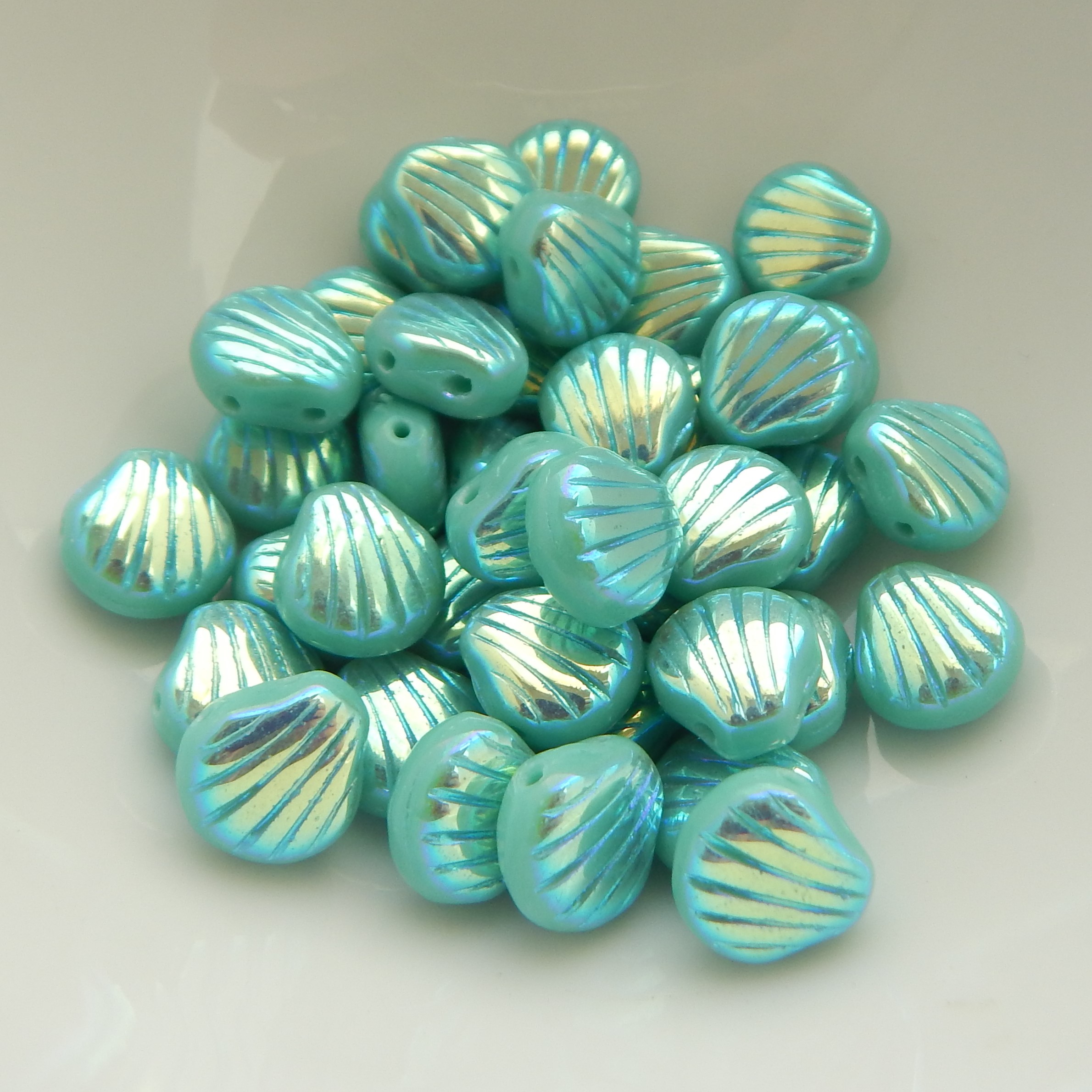 Shelly™ Shells (20 Beads) - Choose Color - 8mm 2-hole Czech Glass | eBay