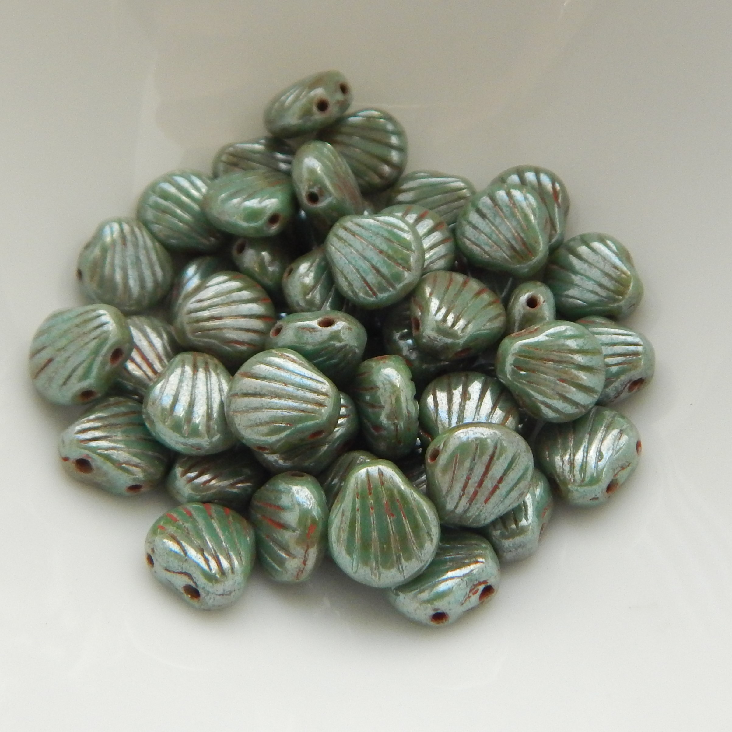 Shelly™ Shells (20 Beads) - Choose Color - 8mm 2-hole Czech Glass | eBay