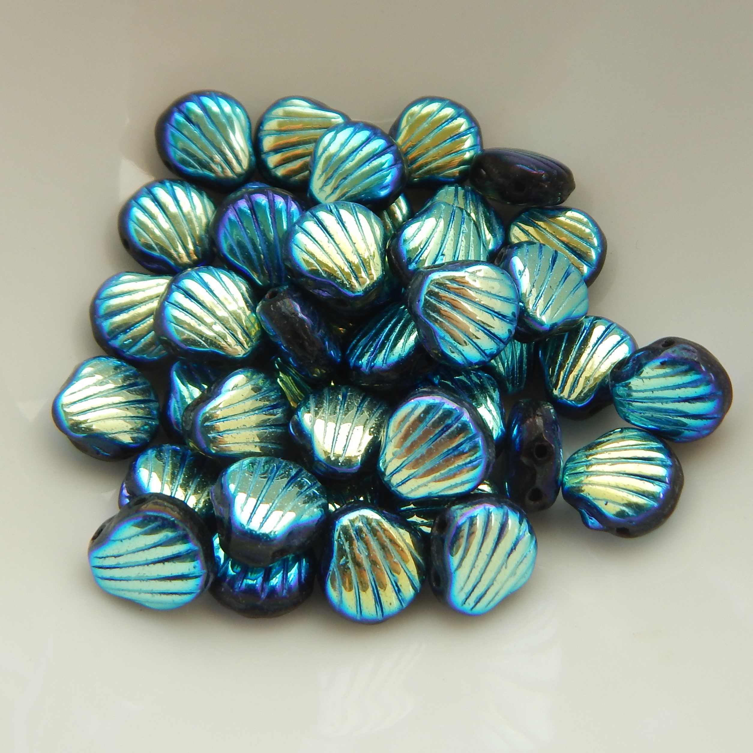 Shelly™ Shells (20 Beads) - Choose Color - 8mm 2-hole Czech Glass | eBay