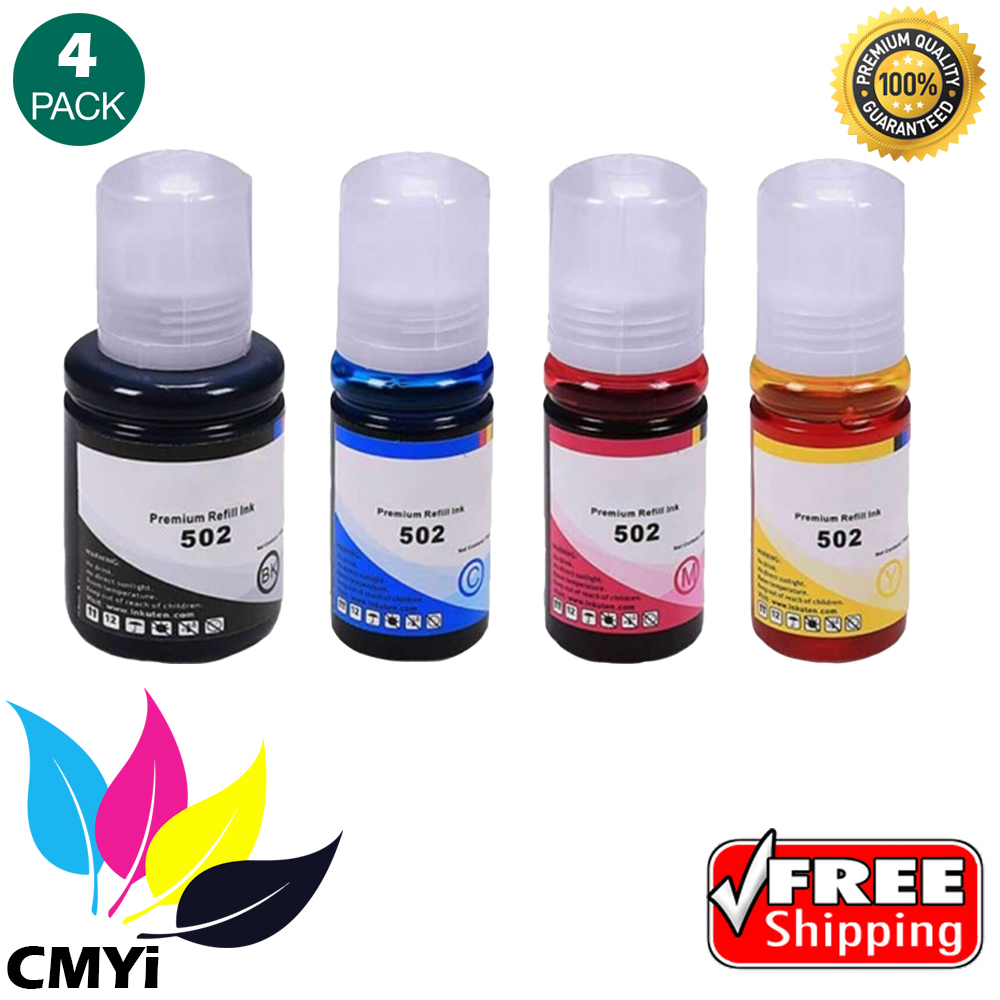 Refill Ink Bottles for Epson Ecotank 502 Black Color Bottle Fits ET ...