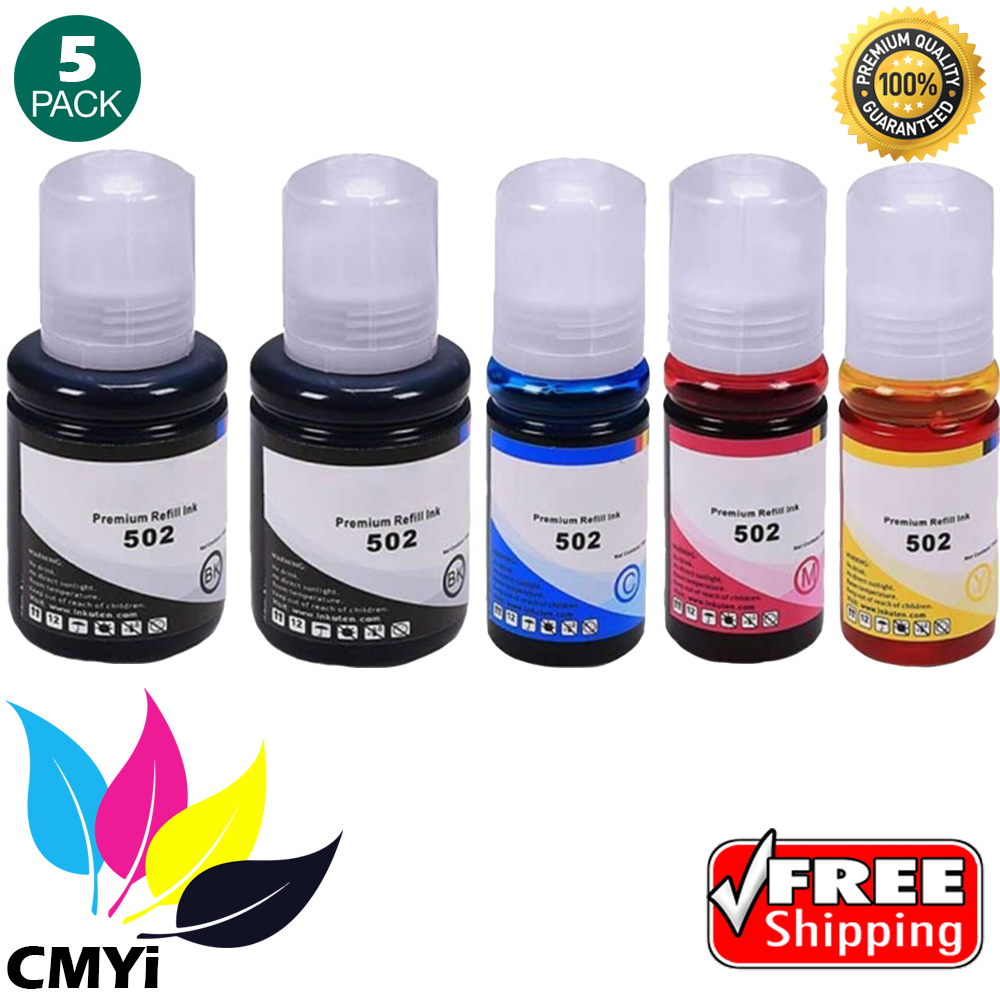 Refill Ink Bottles for Epson Ecotank 502 Black Color Bottle Fits ET ...