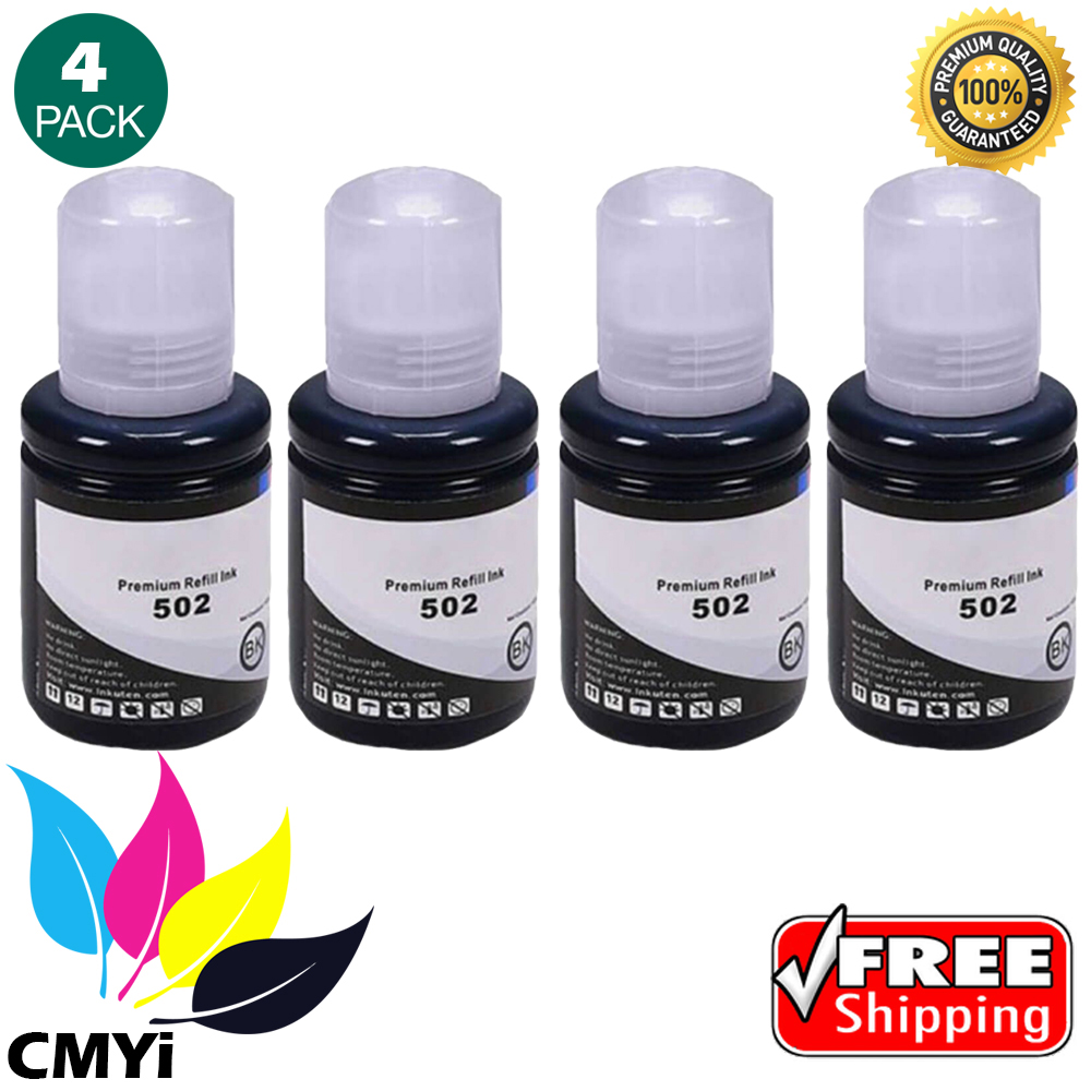 Refill Ink Bottles for Epson Ecotank 502 Black Color Bottle Fits ET ...