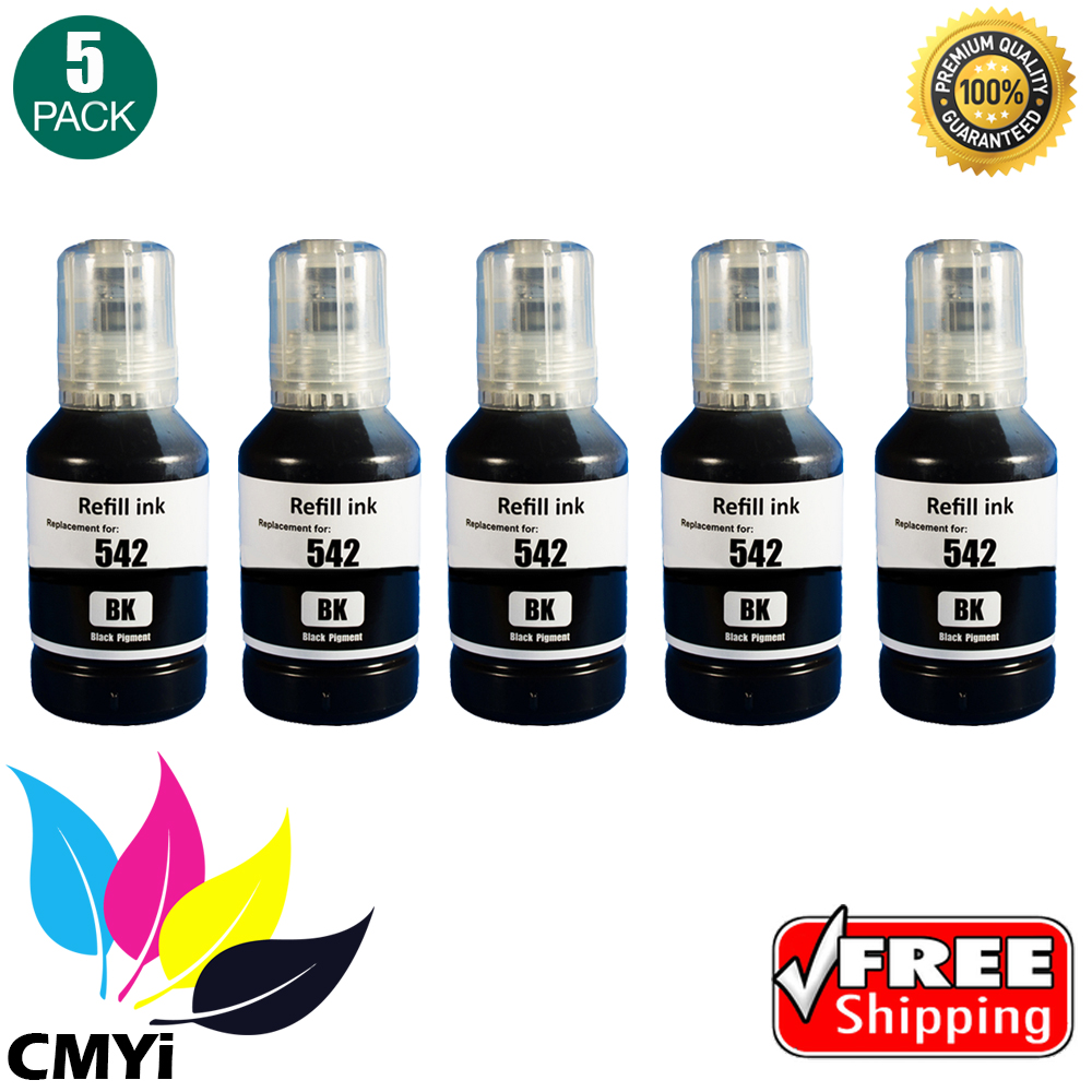 Compatible Ink Bottles for Epson T542 542 Black Color Combo Fits ...