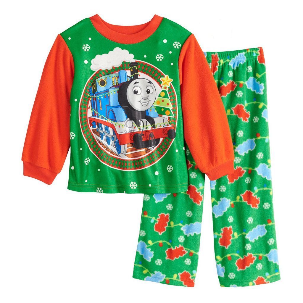 Toddler Boy Thomas Christmas Holiday Pajama Top and Bottom Fleece ...