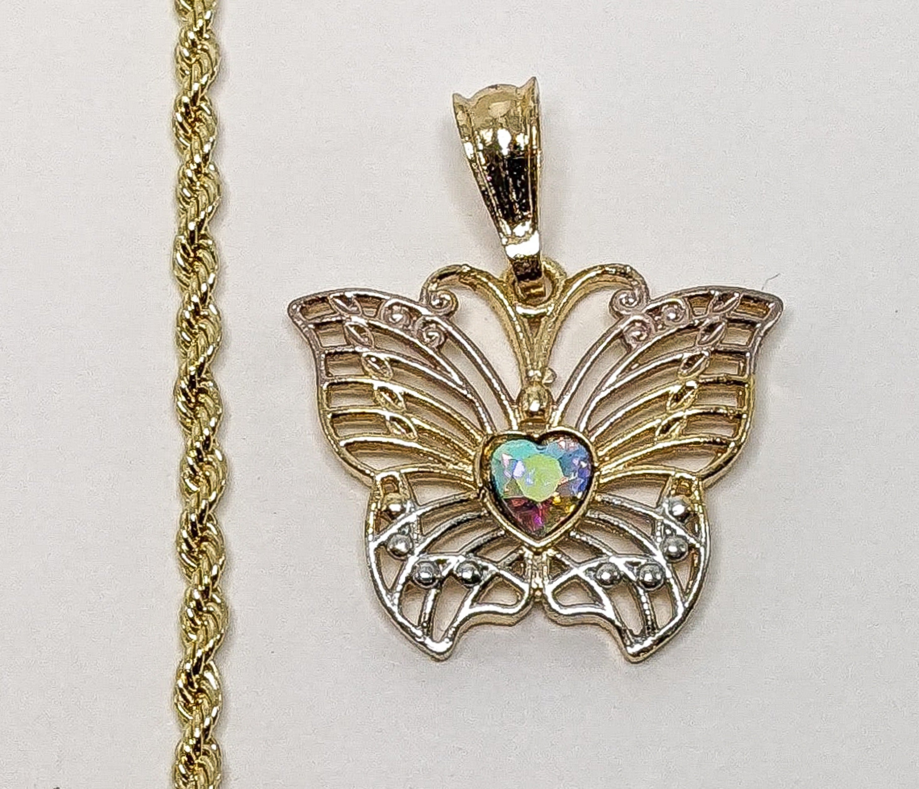 Gold Plated Butterfly 3mm Chain Necklace Oro Mariposa Cadena Flat Rate Shipping | eBay