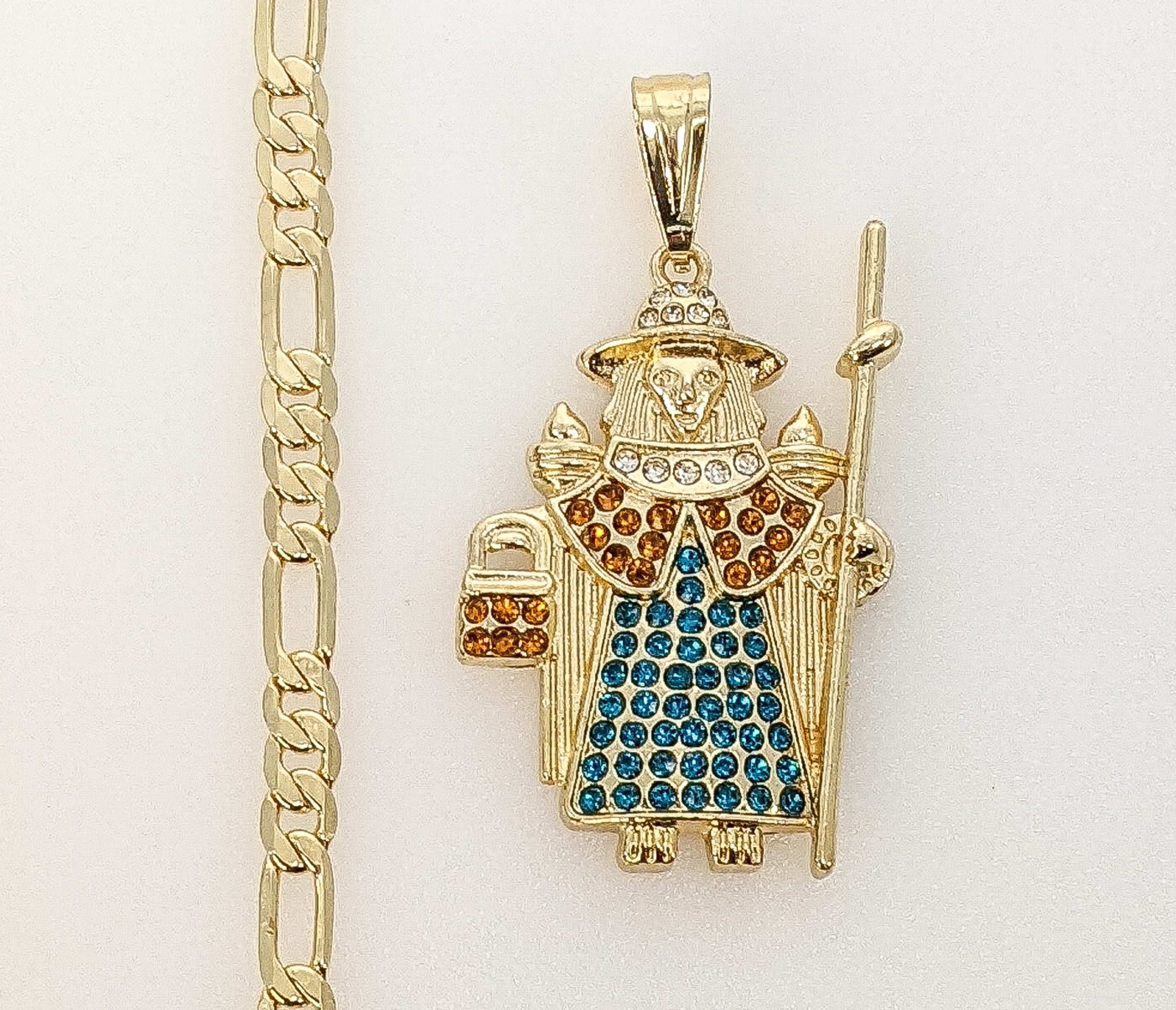 Gold Plated Holy Infant of Atocha 5mm Chain Necklace Christ Child Oro ...