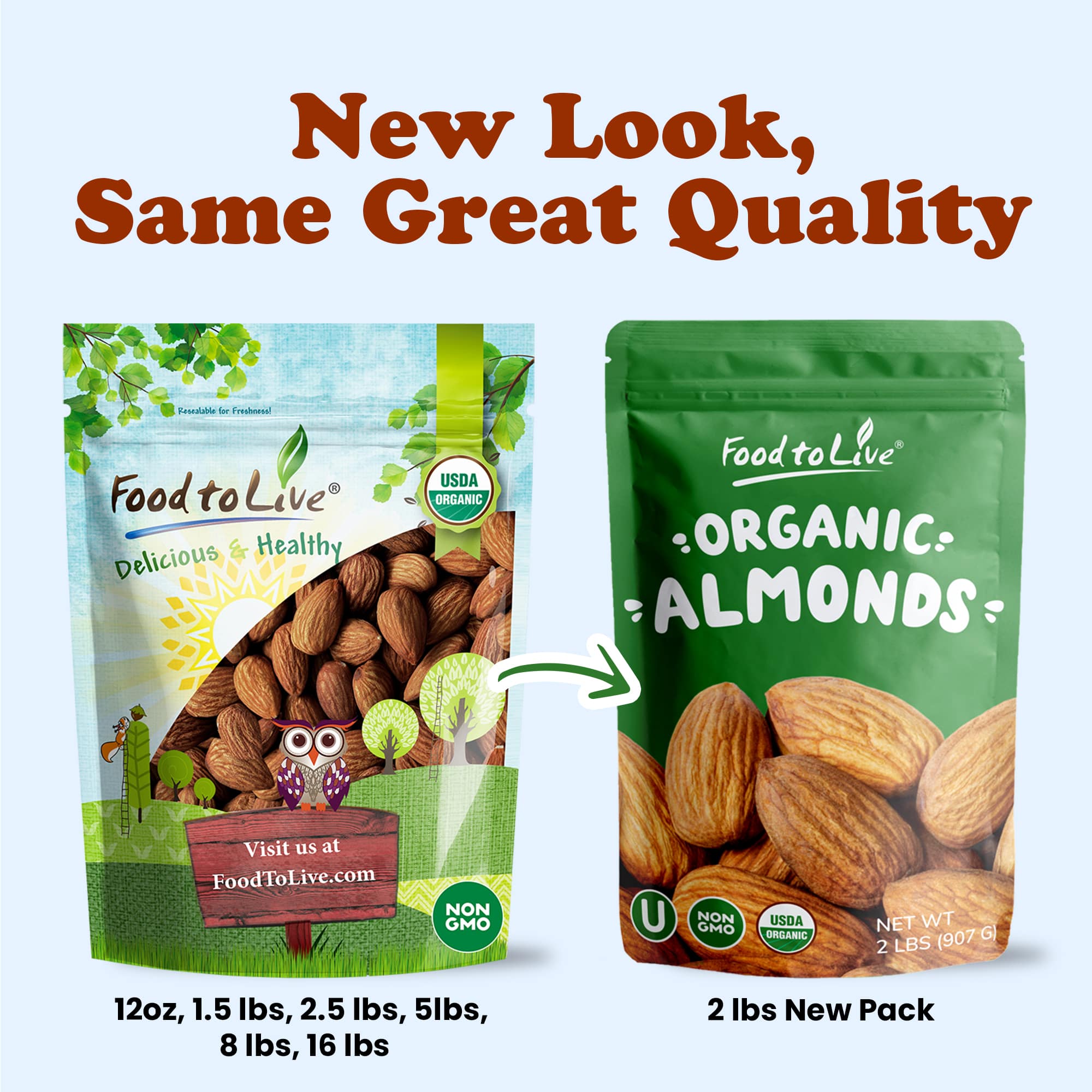 Organic Roasted Natural Almonds - Non GMO, Kosher, Vegan - by Food To ...