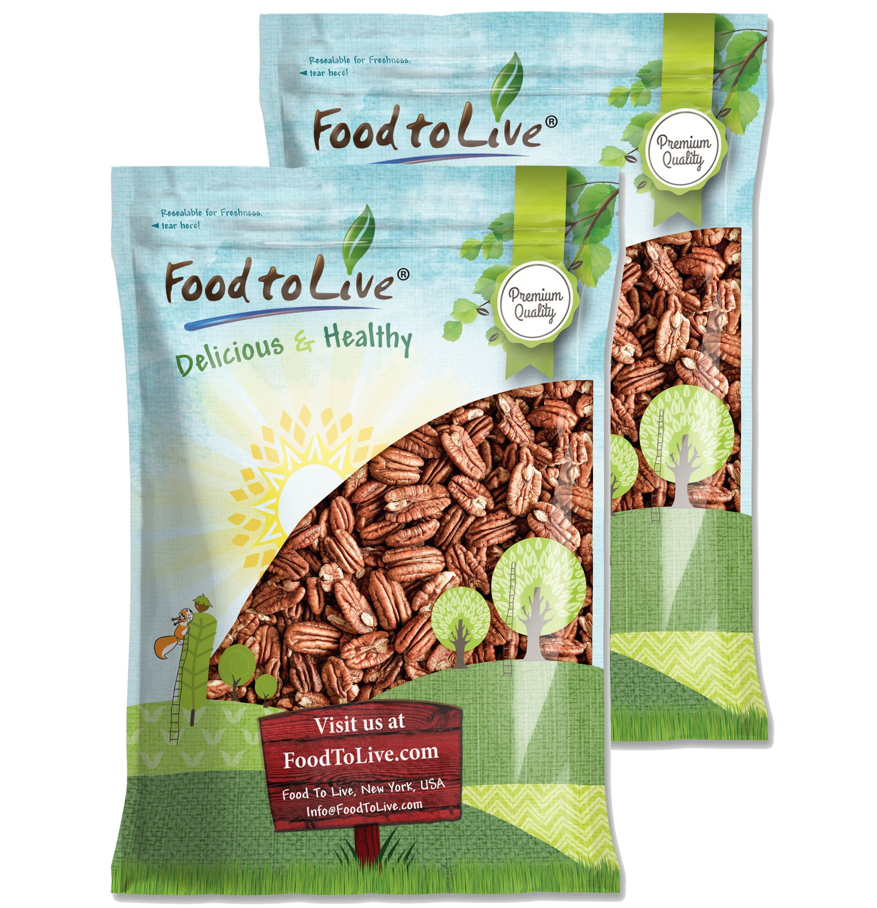 Pecan Halves – Raw Pecan Nuts, Large Size, Unsalted, Unsweetened, Vegan ...