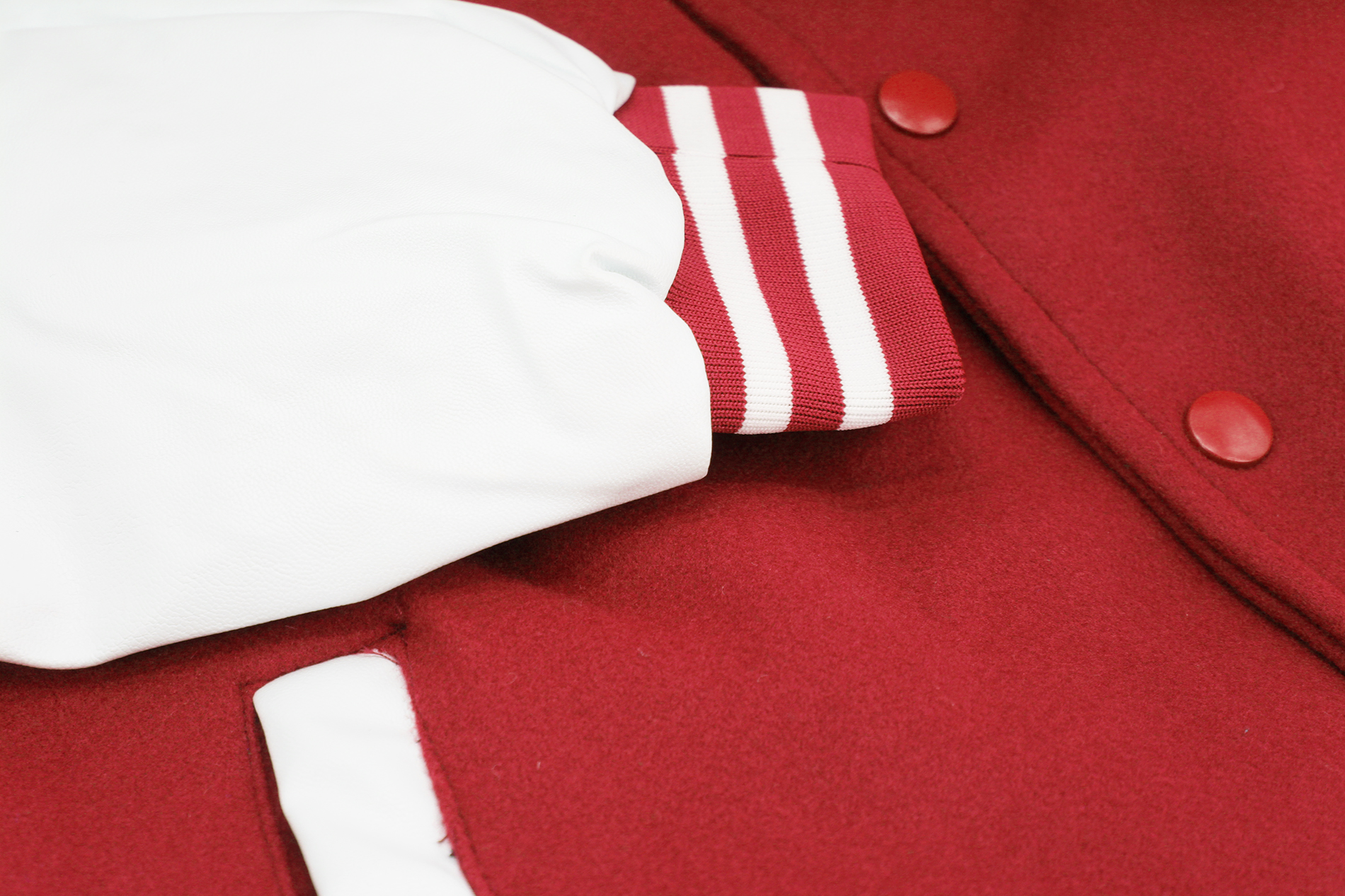 Men's Classic Two Tone Snap Button College Sports Letterman Varsity ...