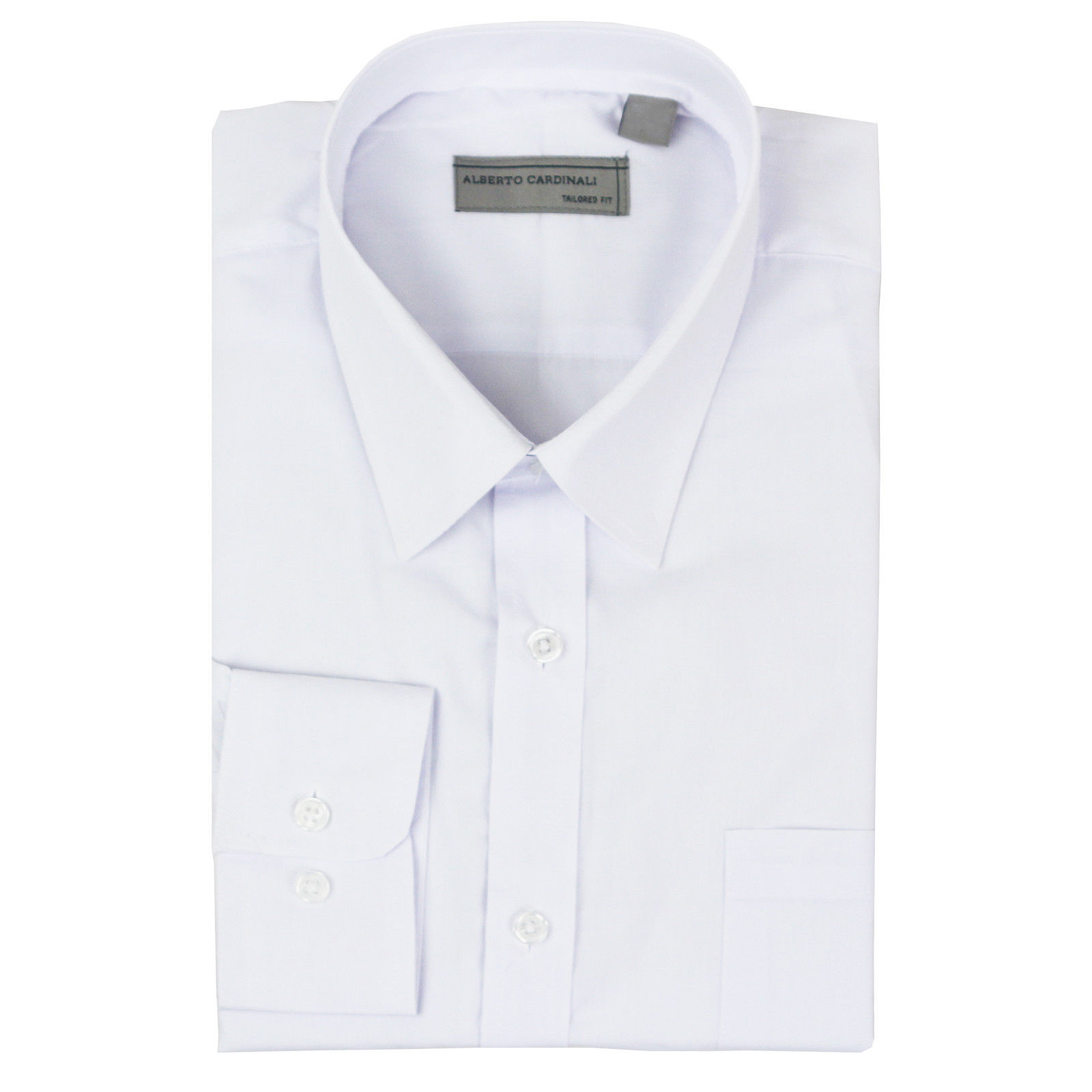 Alberto Cardinali Men's Tailored Fit Long Sleeve Wrinkle Resistant ...