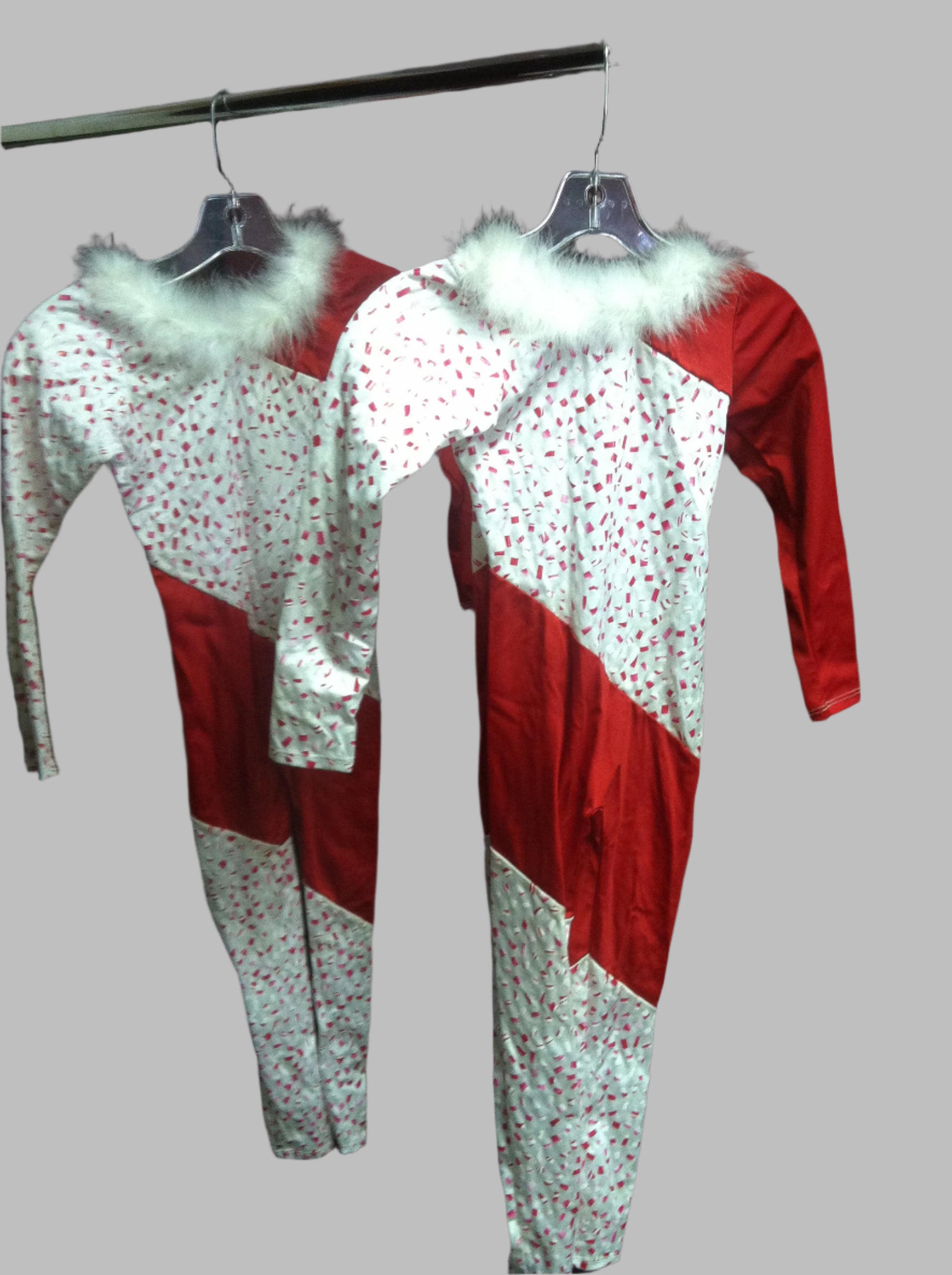 Candy Cane Unitard w/marabou Holiday Costume Child Small | eBay UK