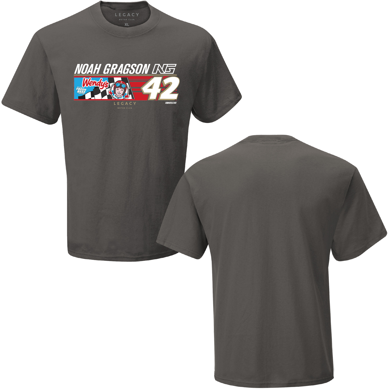 Noah Gragson #42 Wendy's Legacy Motor Club 1 Sided Hot Lap Charcoal T ...