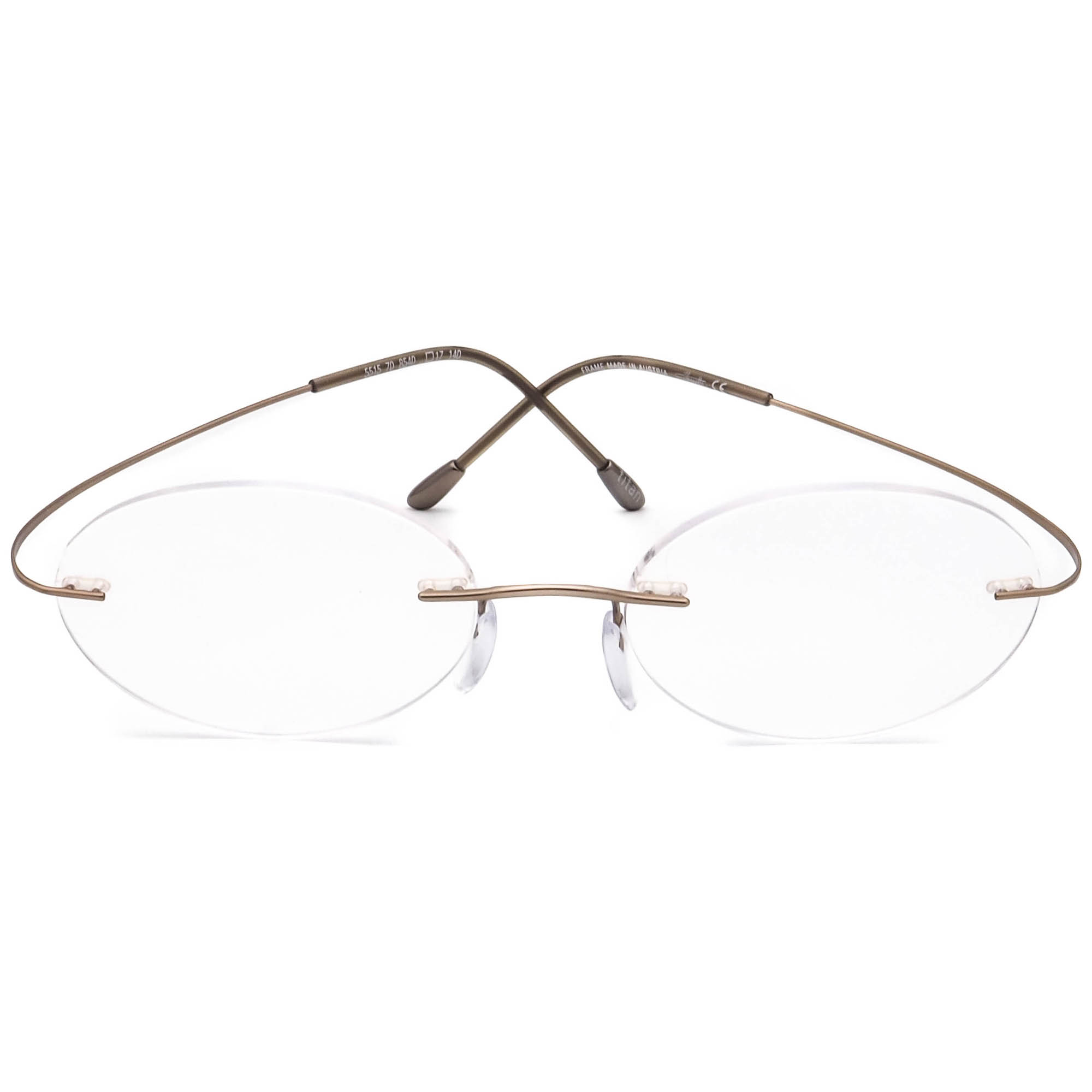 Silhouette Small Eyeglasses 5515 70 8540 Titan Brown Rimless Austria 46 ...
