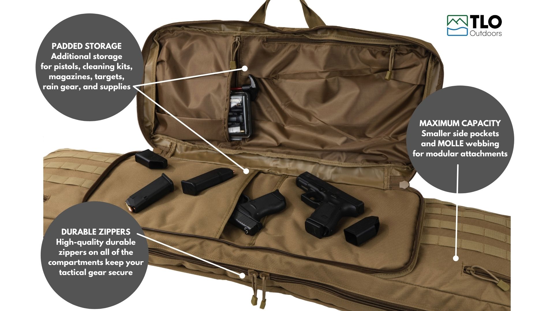 TLO Outdoors Tactical Double Rifle Gun Case - Soft Range Bag w ...