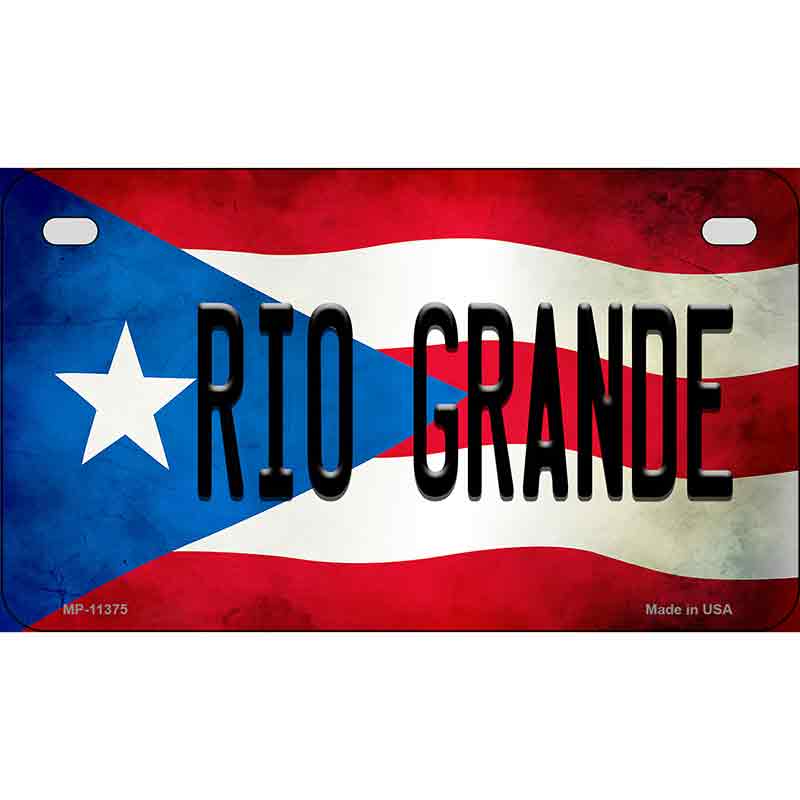Rio Grande Puerto Rico State Flag Novelty Metal Motorcycle Plate MP ...