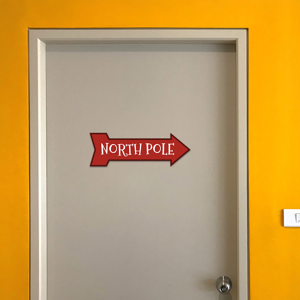 Arrow Shape Plus North Pole 12x4" Wall or Door Sign | Christmas | eBay