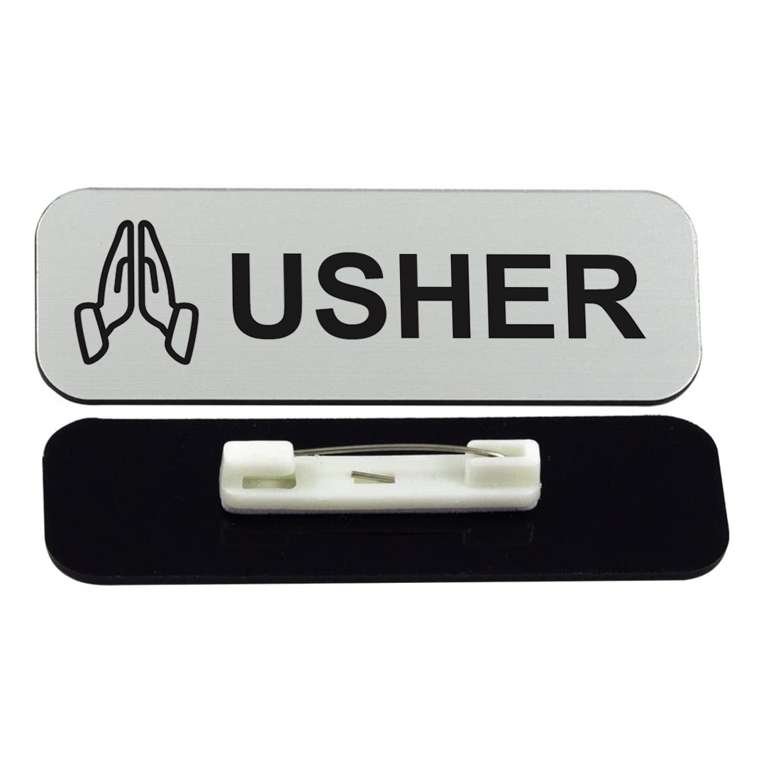 Usher 1 x 3" Name Tag/Badge, Praying Hands (3 Pack) | eBay
