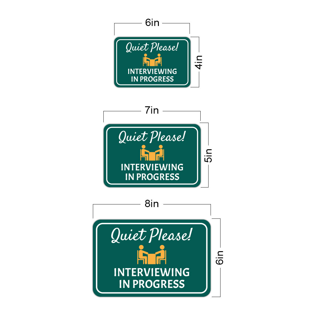 Classic Framed Plus Quiet Please! Interviewing in Progress Wall or Door ...