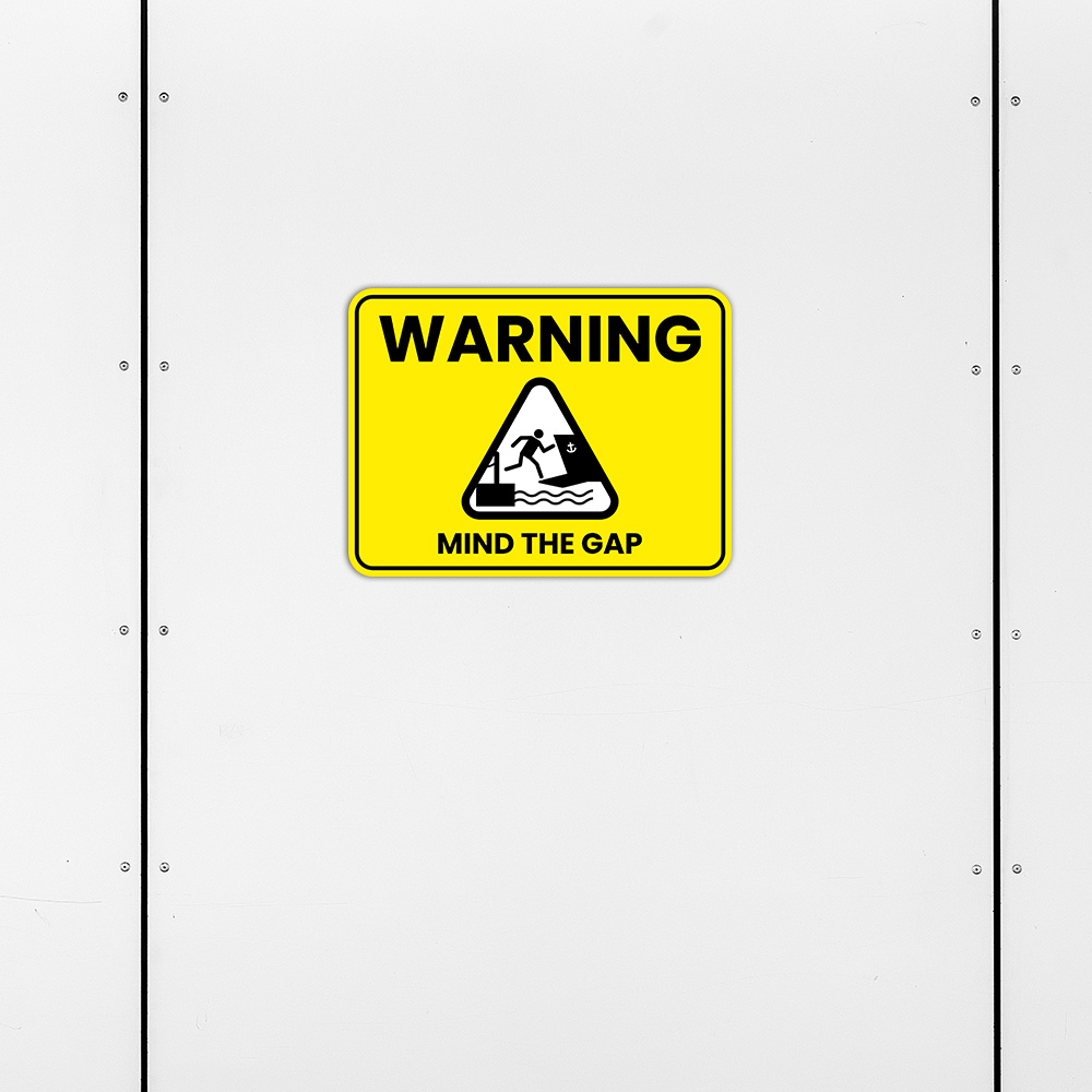Classic Framed Plus Warning Mind The Gap Door or Wall Sign | Boats ...