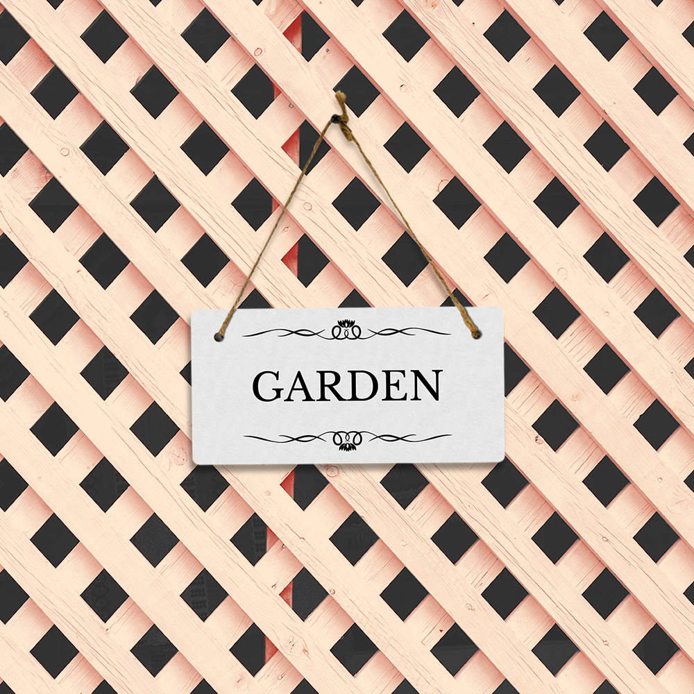 Garden 5x10 Hanging Plus Wall or Door Sign | Rustic Twine | eBay