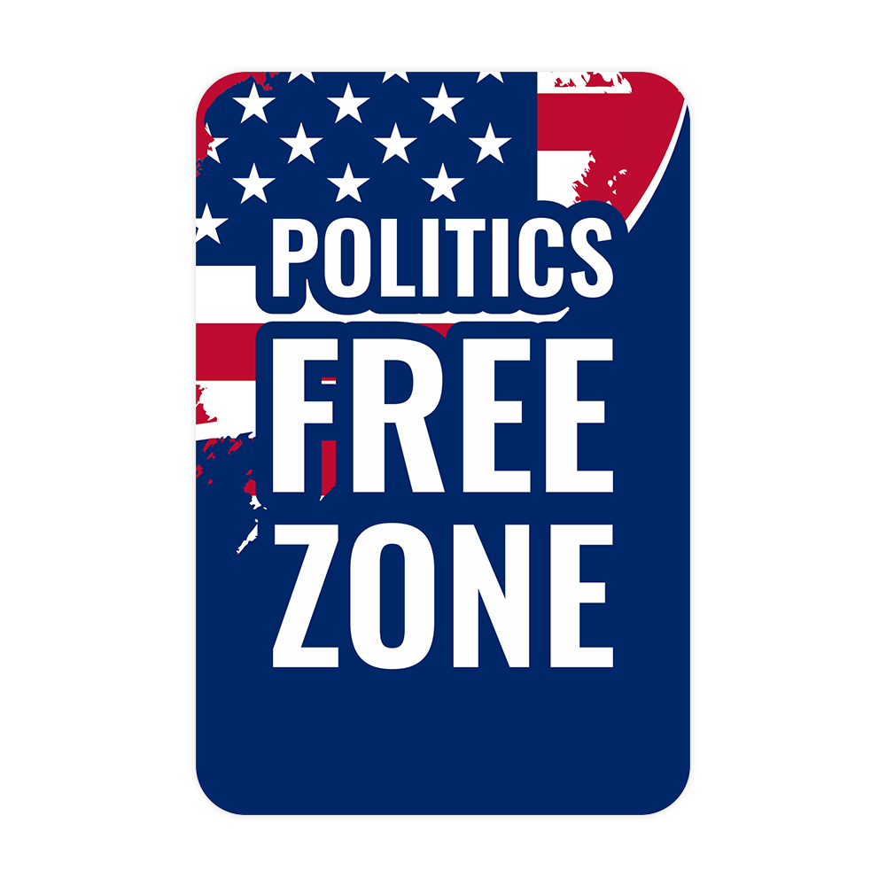 Portrait Round Plus Politics Free Zone Door or Wall Sign | eBay
