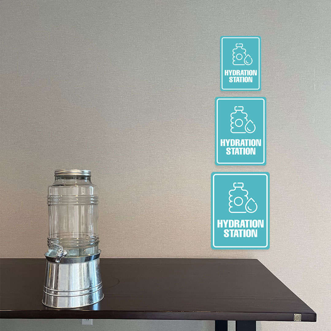 Portrait Round Plus Hydration Station Wall or Door Sign | eBay