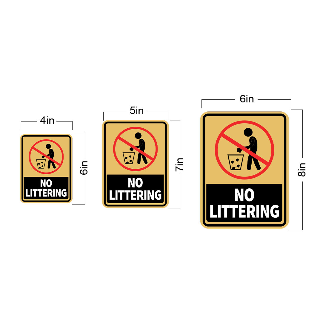 Portrait Round Plus No Littering Wall or Door Sign | Warning Signage | eBay