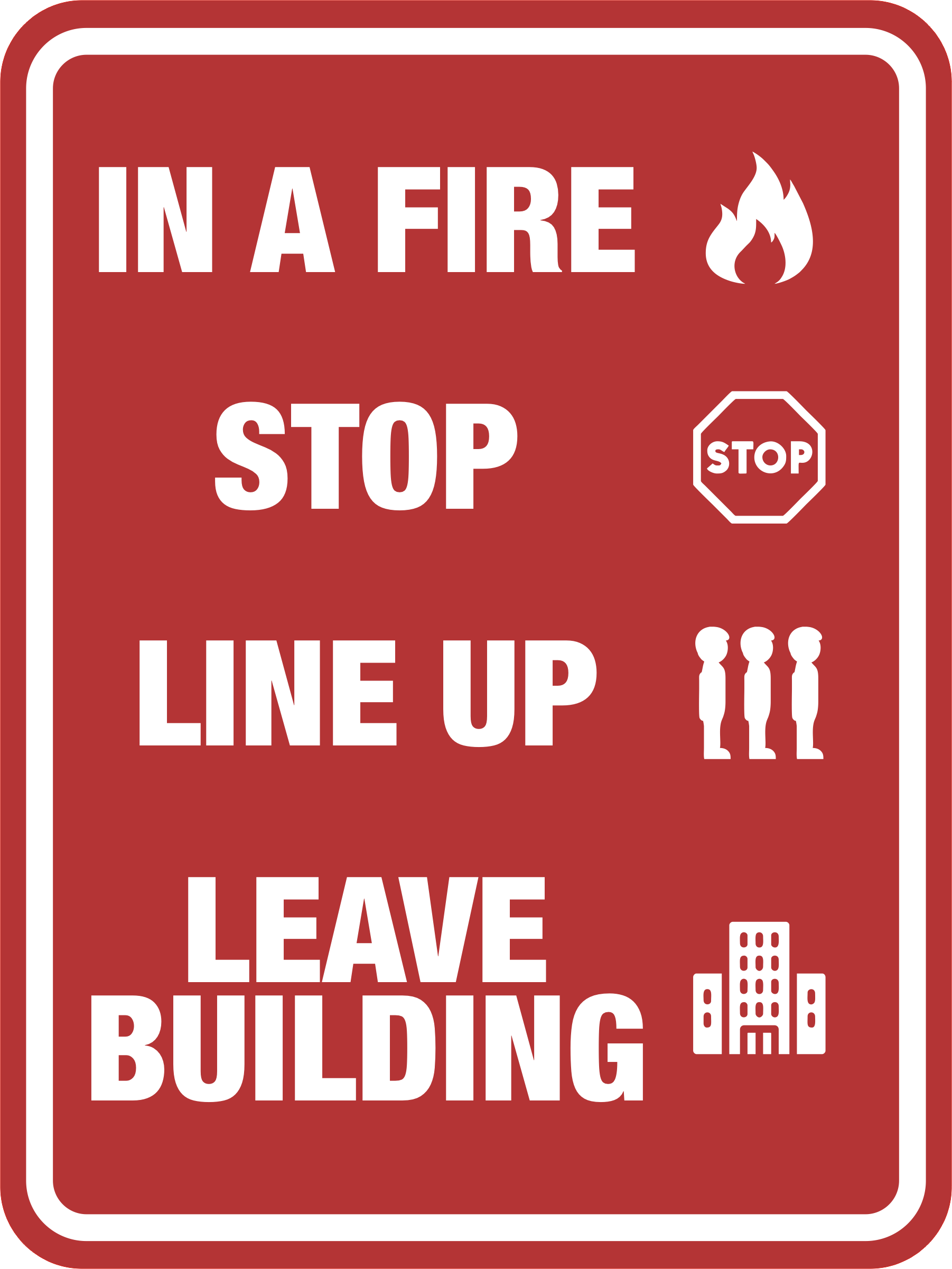 Portrait Round Plus In A Fire Stop Line Up Leave Building Wall or Door ...