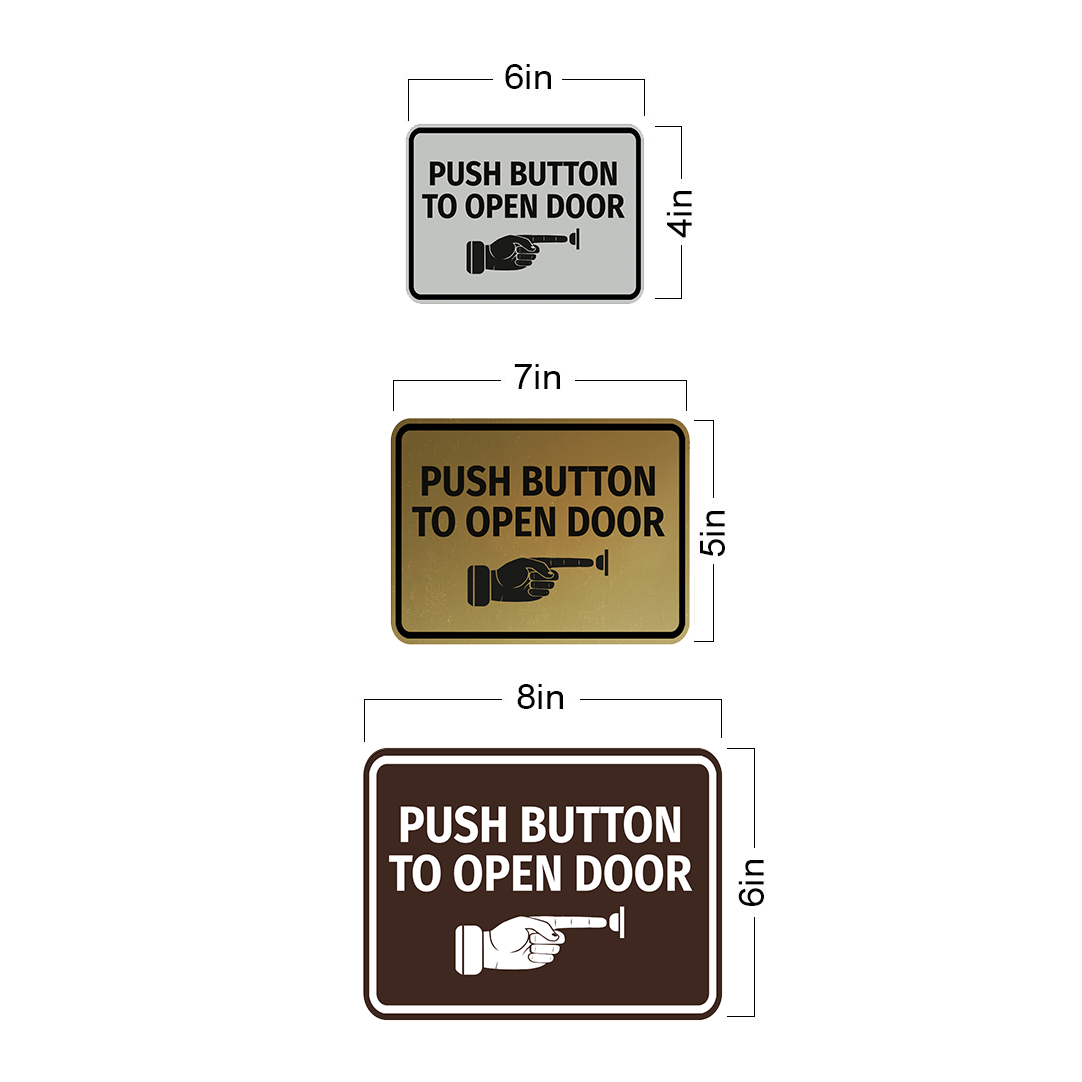 Classic Framed Push Button to Open Door Wall or Door Sign | eBay