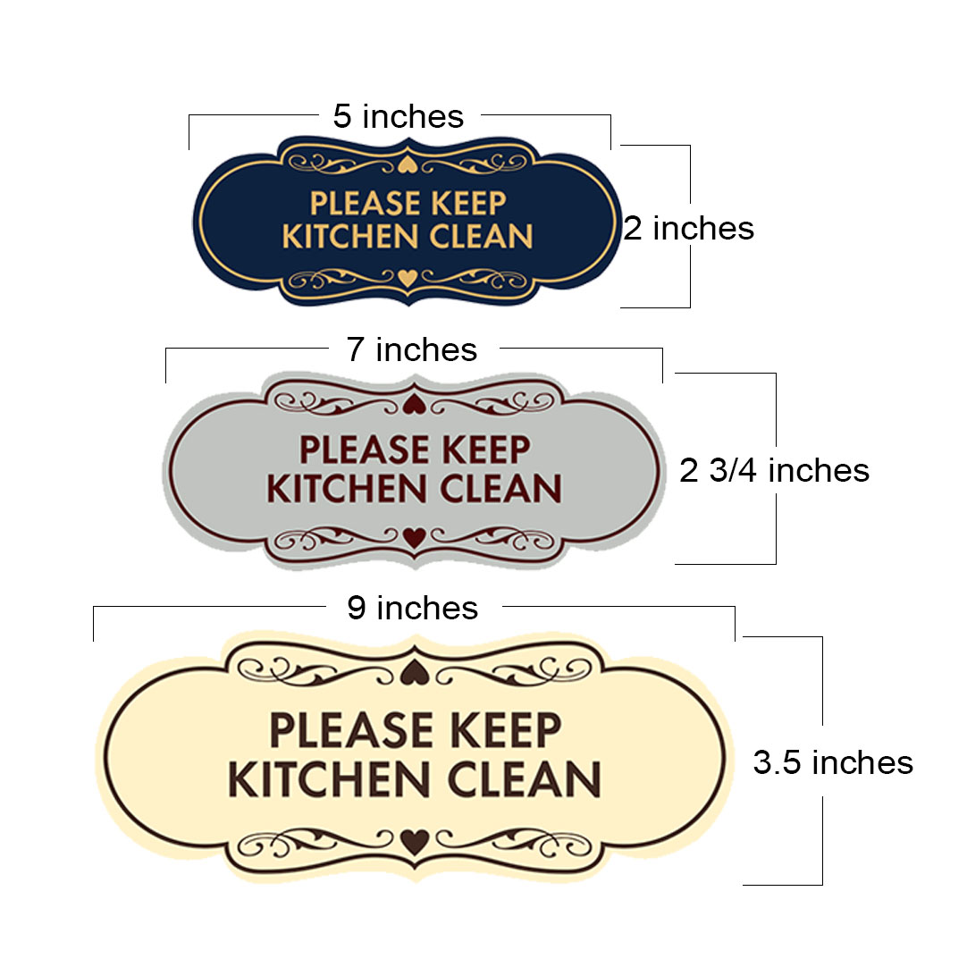 Signs ByLITA Designer Please Keep Kitchen Clean Wall or Door Sign | eBay