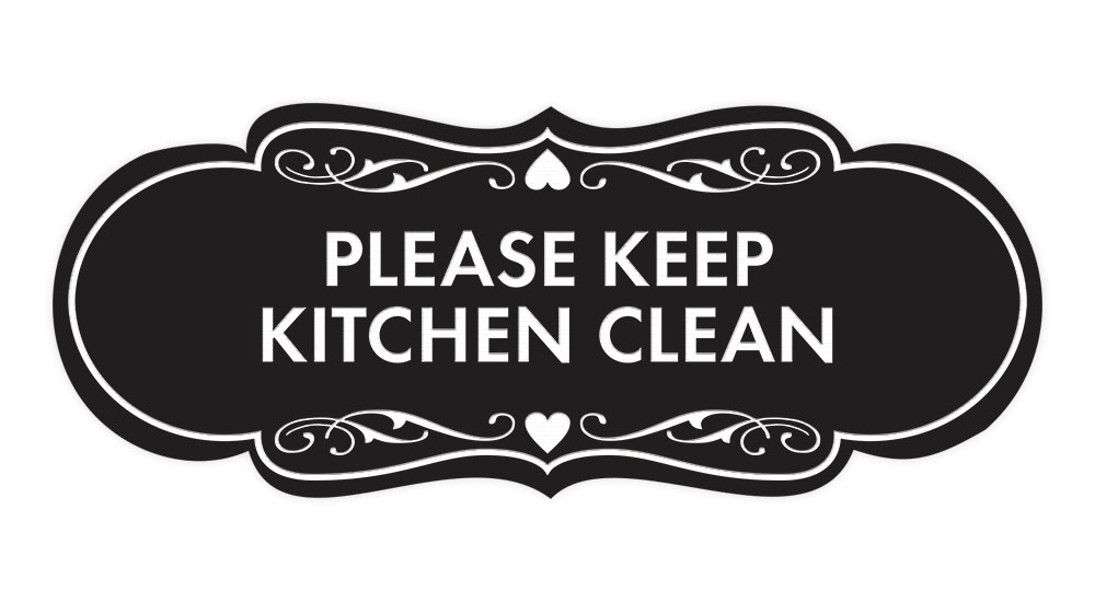 Signs ByLITA Designer Please Keep Kitchen Clean Wall or Door Sign | eBay
