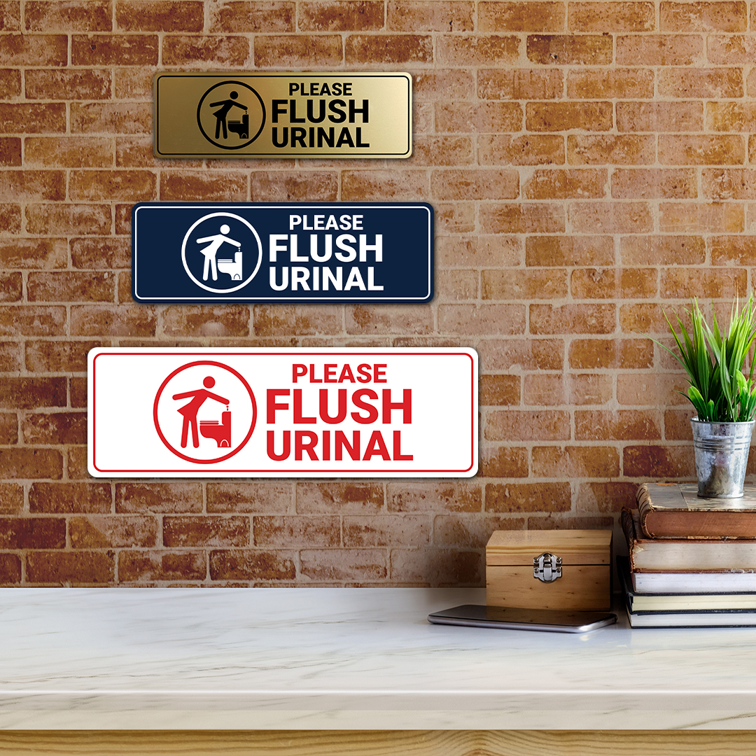 Please Flush Urinal Sign