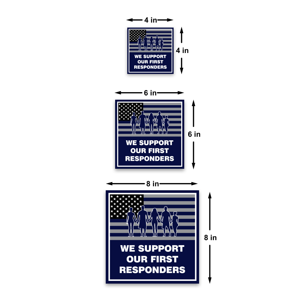 Square Plus We Support Our First Responders Wall or Door Sign | Police ...