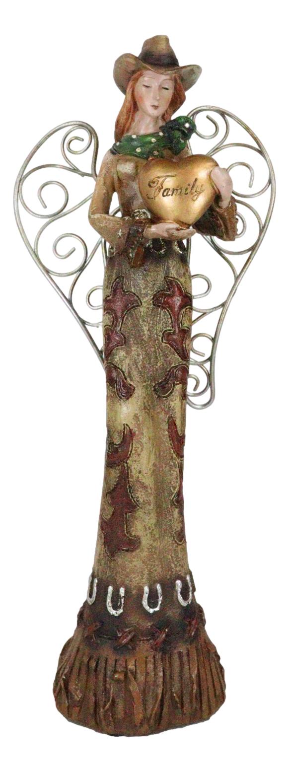 Set Of 3 Western Cowgirl Angels With Family Heart Cross Friend Sign ...