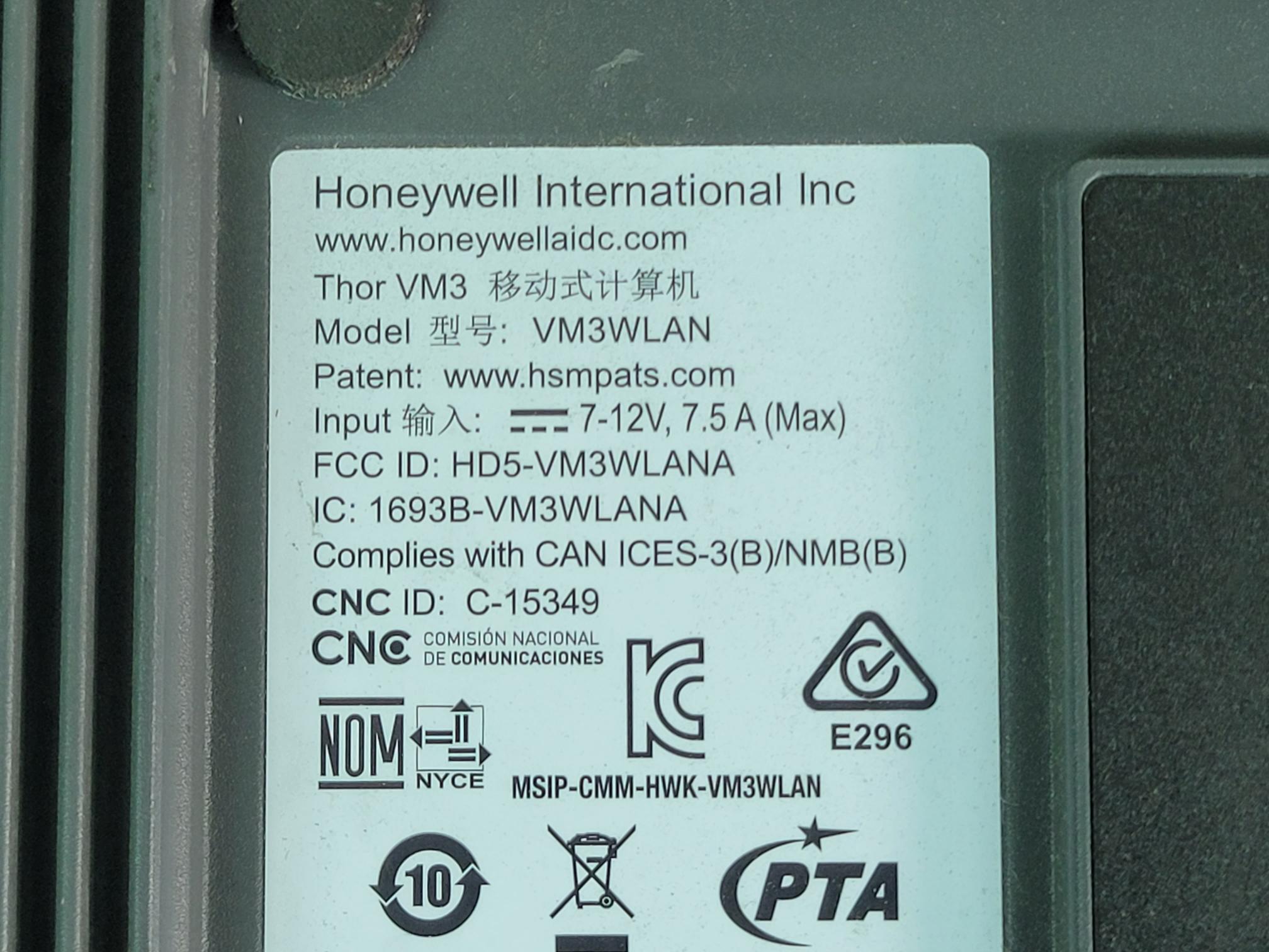 Honeywell - Thor VM3 Vehicle Mounted Computer - VM3WLAN - **PARTS ONLY ...