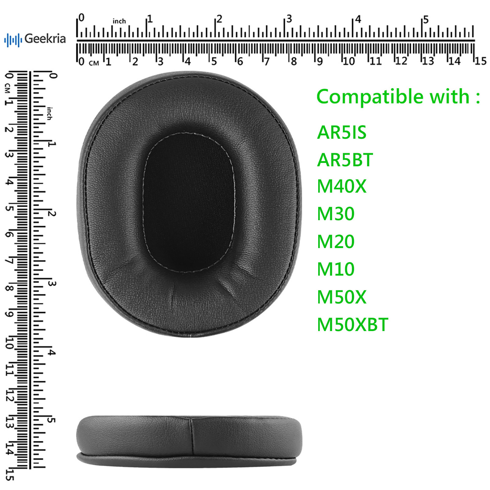 Geekria Replacement Ear Pads for ATH-M50X, ATH-M50 Headphones (Black ...