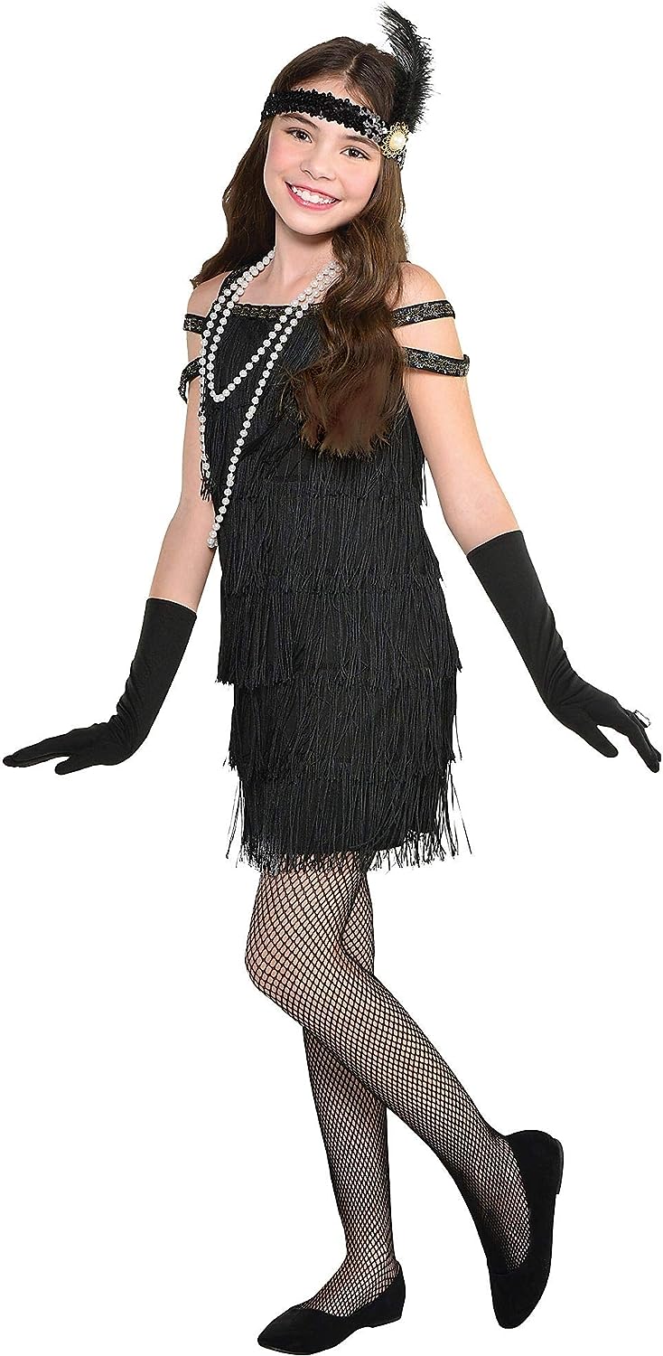 Roaring 20's Flapper Black Speakeasy Fancy Dress Up Halloween Child ...