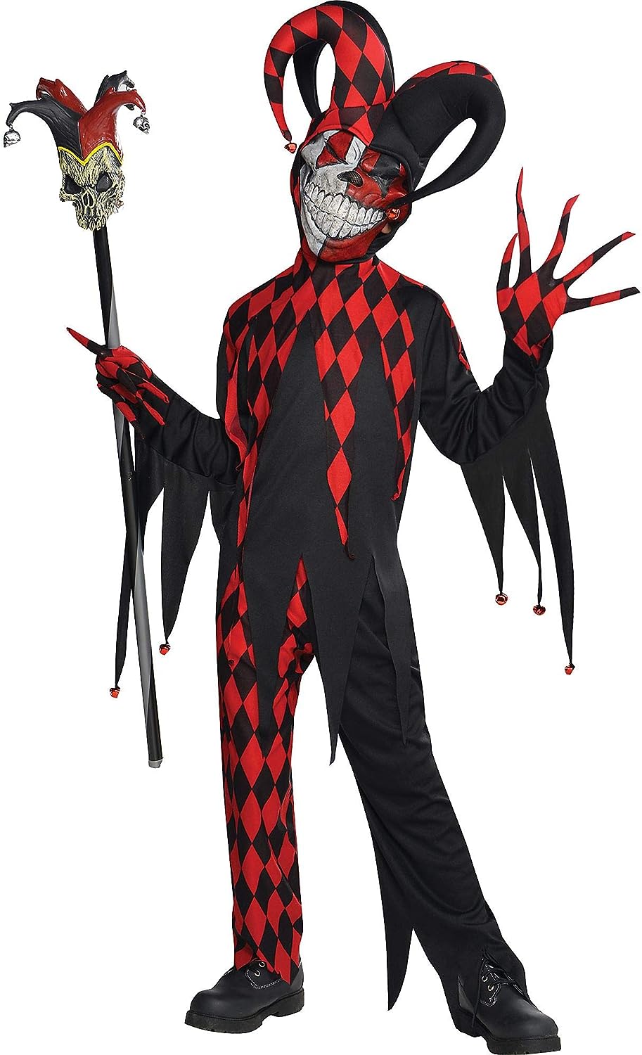 Krazed Jester Circus Clown Carnival Scary Fancy Dress Up Halloween ...