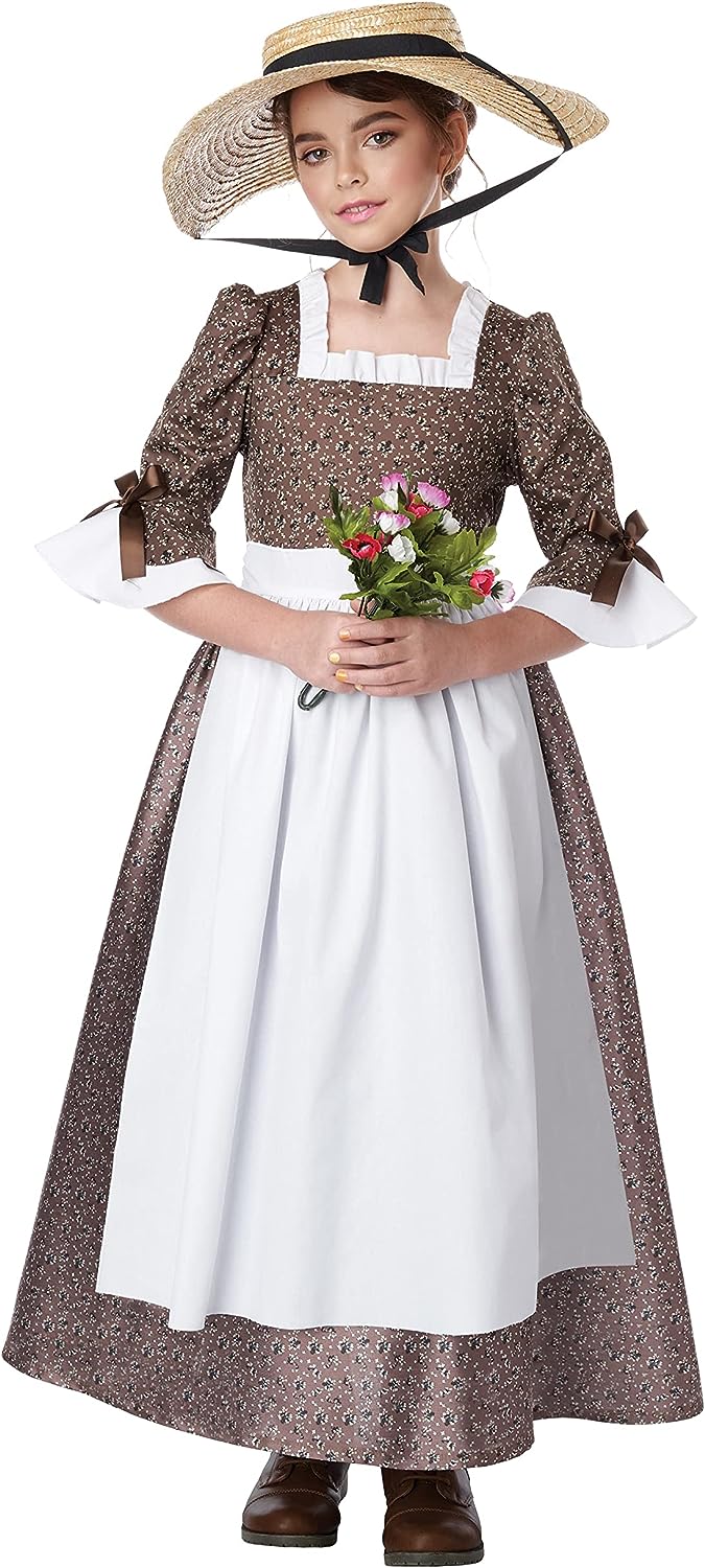 American Colonial Girl Prairie Colony Fancy Dress Up Halloween Child ...