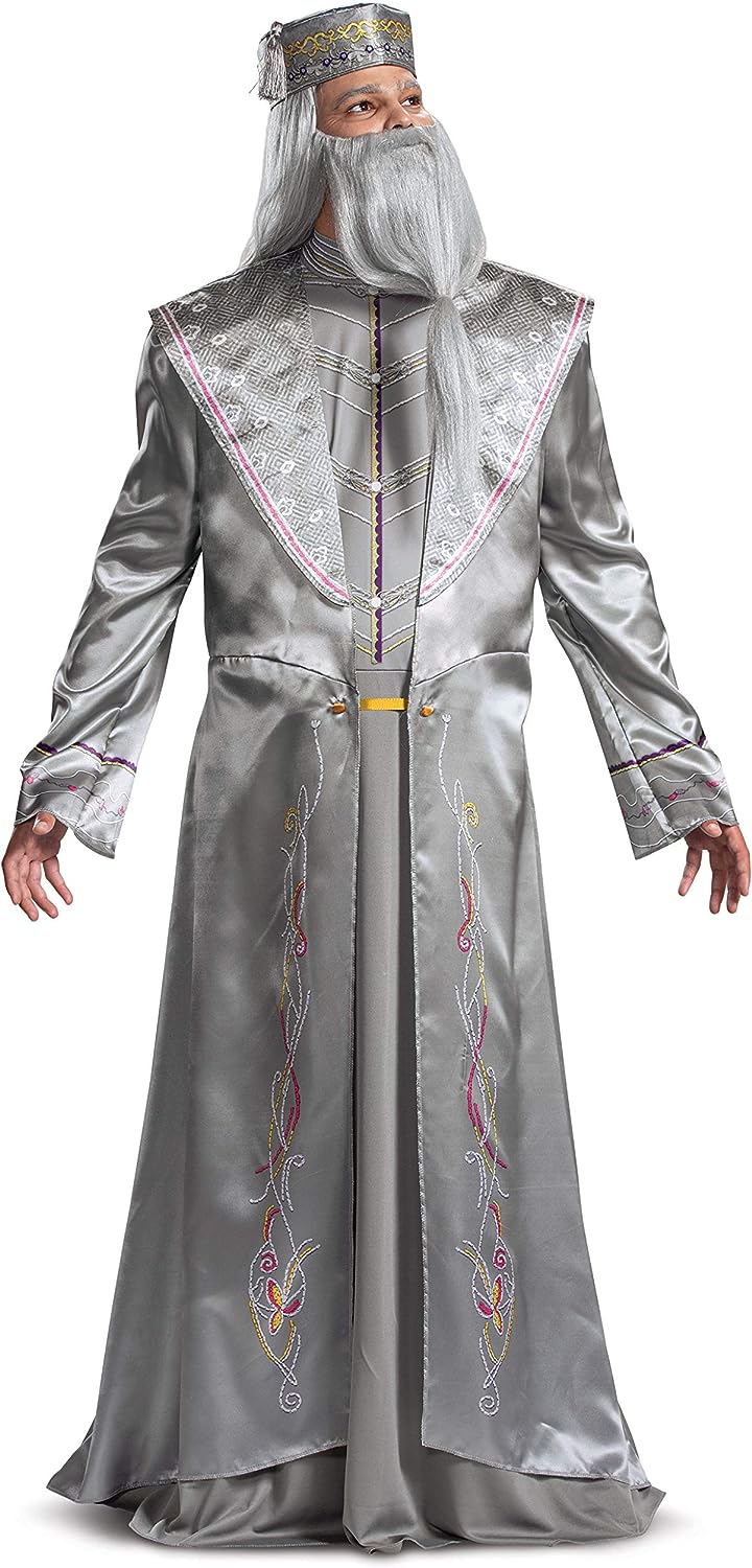 Albus Dumbledore Deluxe Harry Potter Wizard Fancy Dress Halloween Adult ...