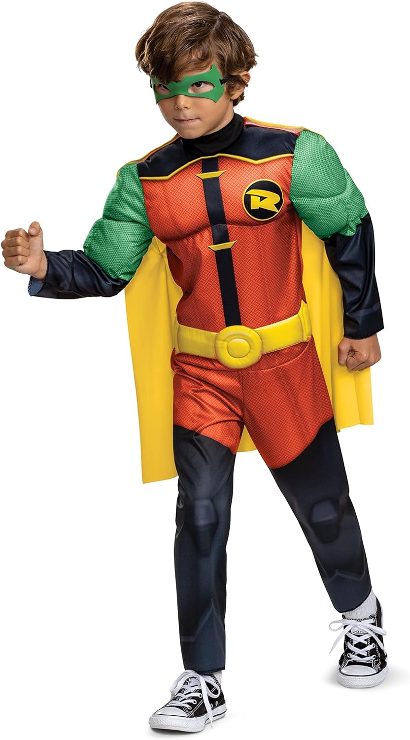 Robin Classic Muscle DC Comics Batwheels Fancy Dress Up Halloween Child ...