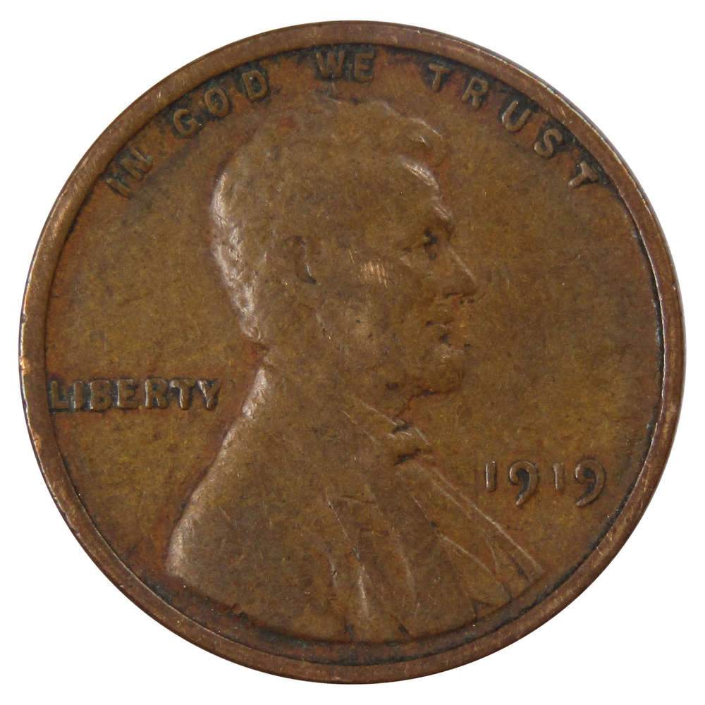 1919 1c Lincoln Wheat Cent Penny US Coin F Fine EBay 1919-1c-lincoln-wheat-cent-penny-us-coin-f-fine-ebay