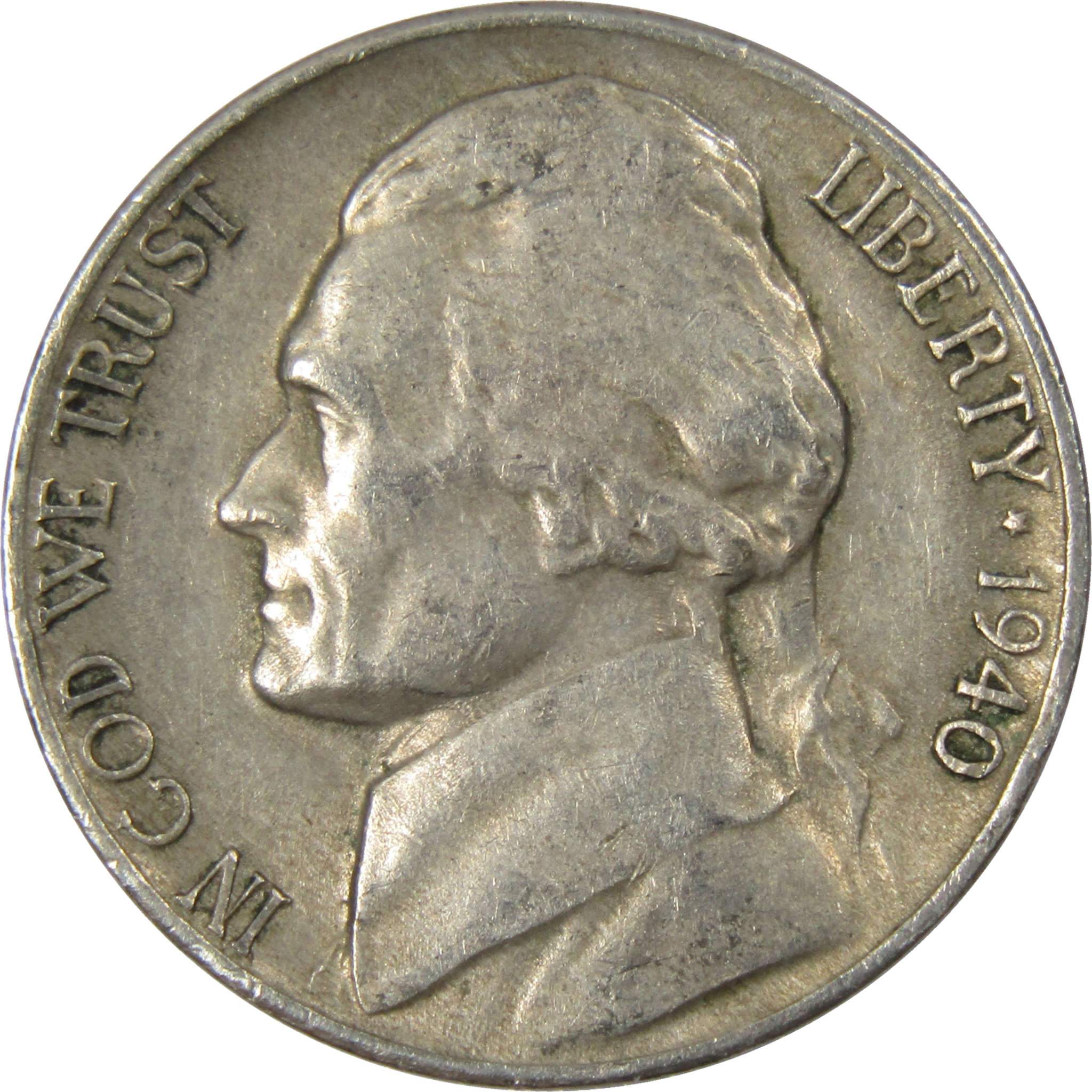 1940 D Jefferson Nickel 5 Cent Piece AG About Good 5c US Coin 1940 D Jefferson Nickel 5 Cent Piece AG About Good 5c US Coin