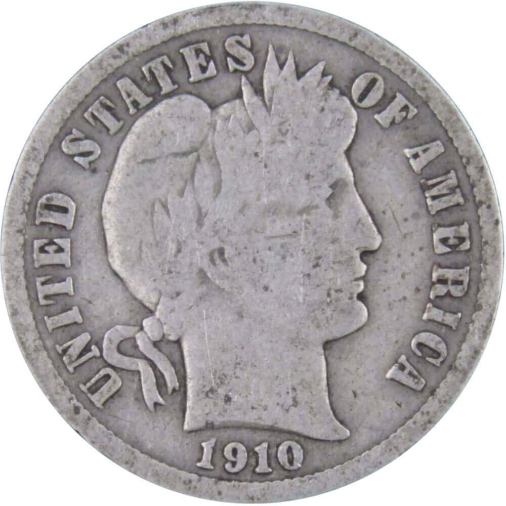 1910 Barber Dime AG About Good 90 Silver 10c US Type Coin Collectible 1910-barber-dime-ag-about-good-90-silver-10c-us-type-coin-collectible