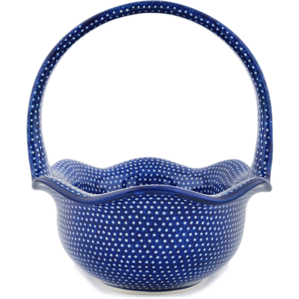 Polish Pottery Basket with Handle 11" Ceramika Artystyczna Starry Night ...