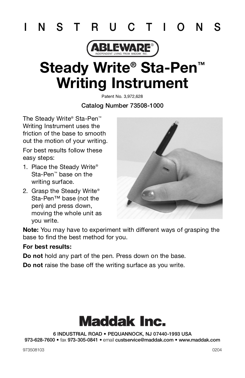 735081000 Instrument Write Maddak Steady Ableware Writing for sale ...